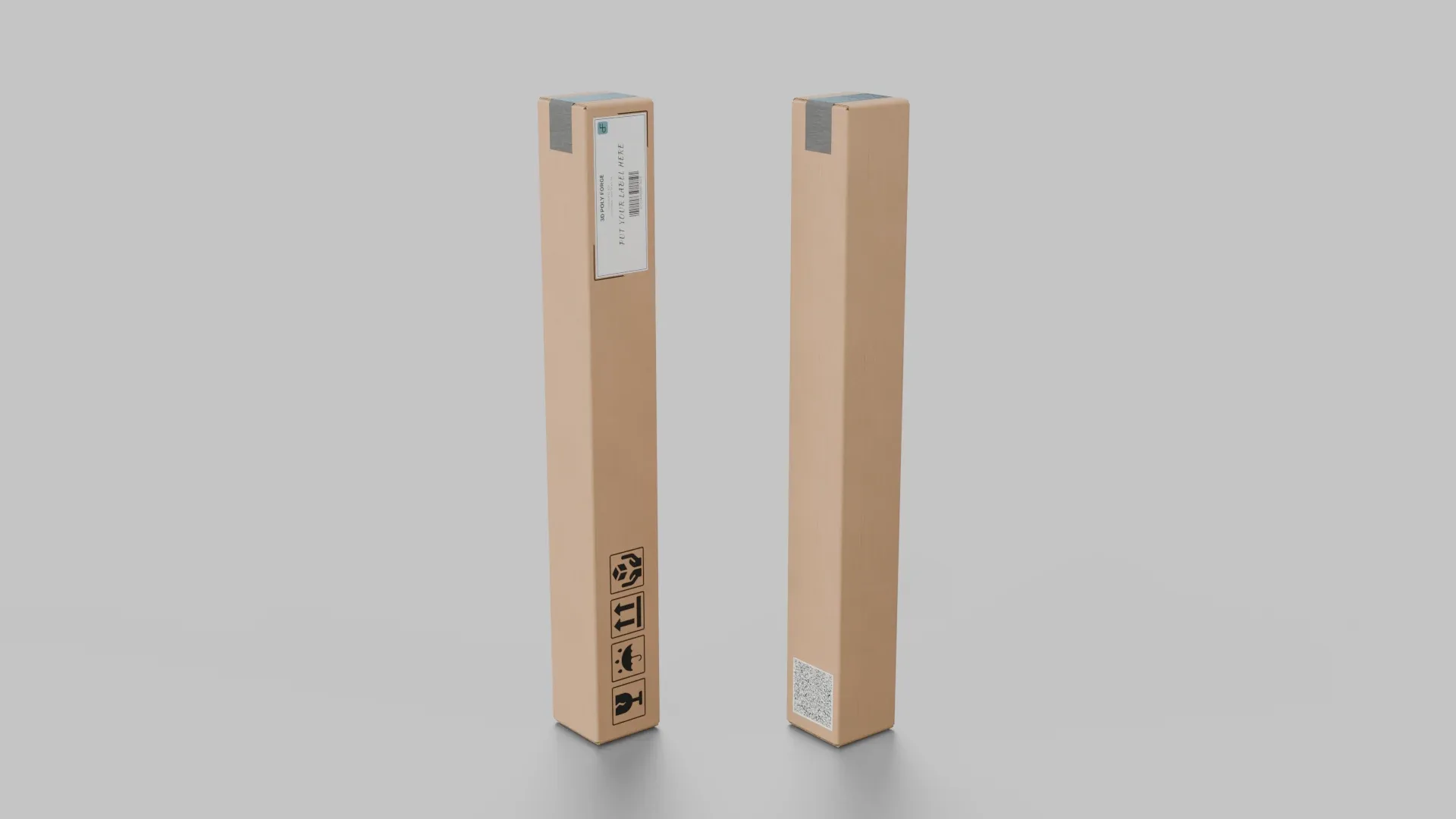 Tall Narrow Cardboard Box - Rigged - FlippedNormals