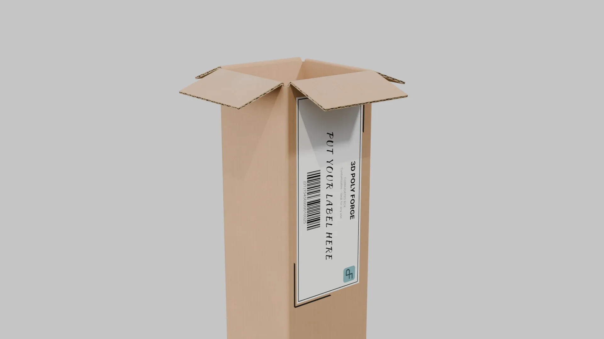 Tall Narrow Cardboard Box - Rigged - FlippedNormals