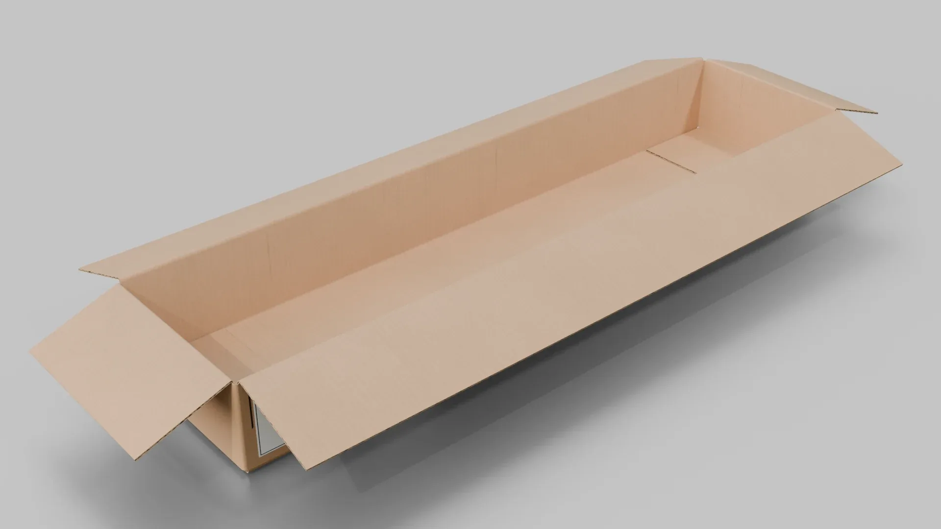 Long Flat Cardboard Box - Rigged - FlippedNormals