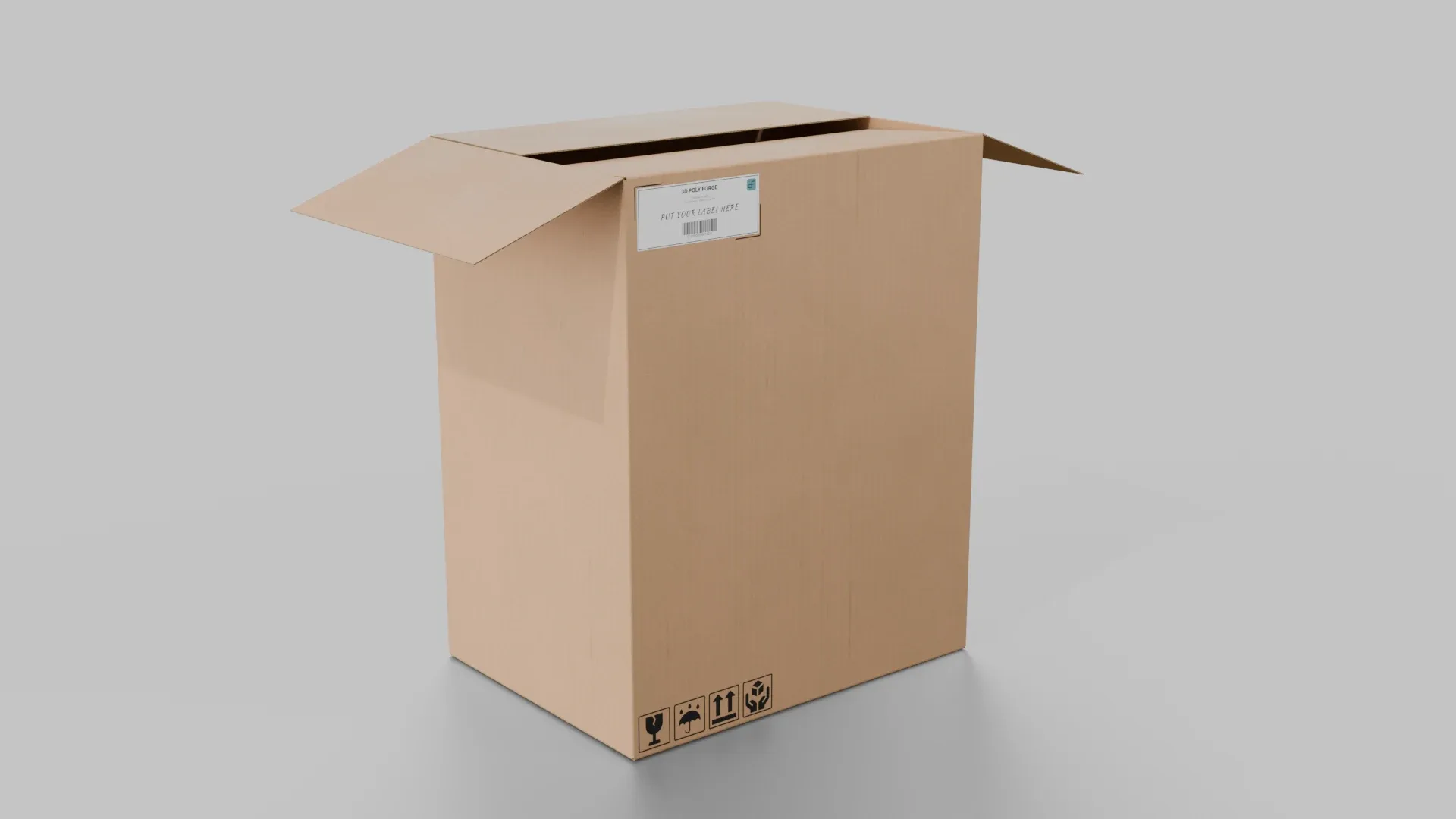 Tall Rectangular Cardboard Box - FlippedNormals