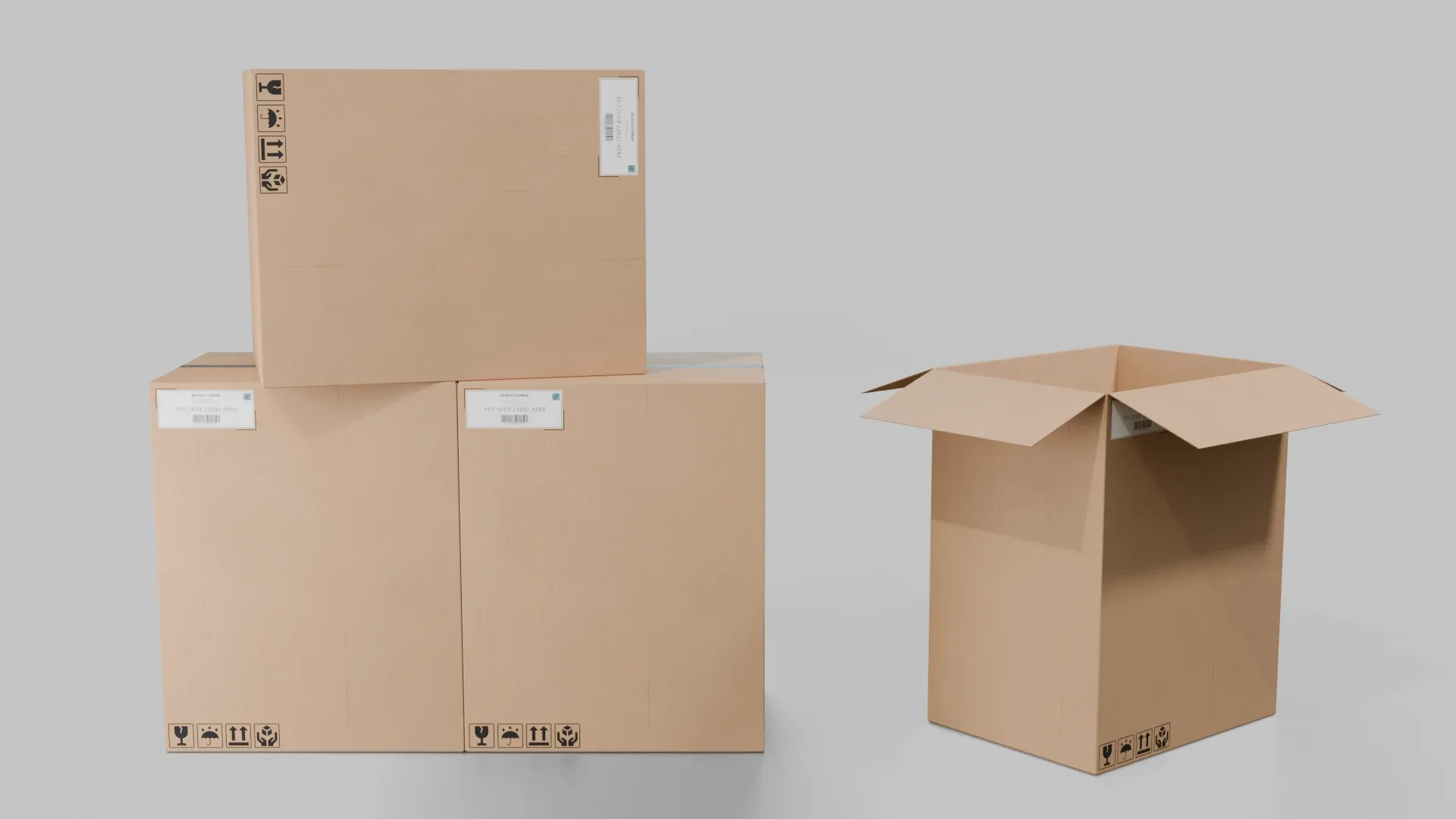 Tall Rectangular Cardboard Box - FlippedNormals