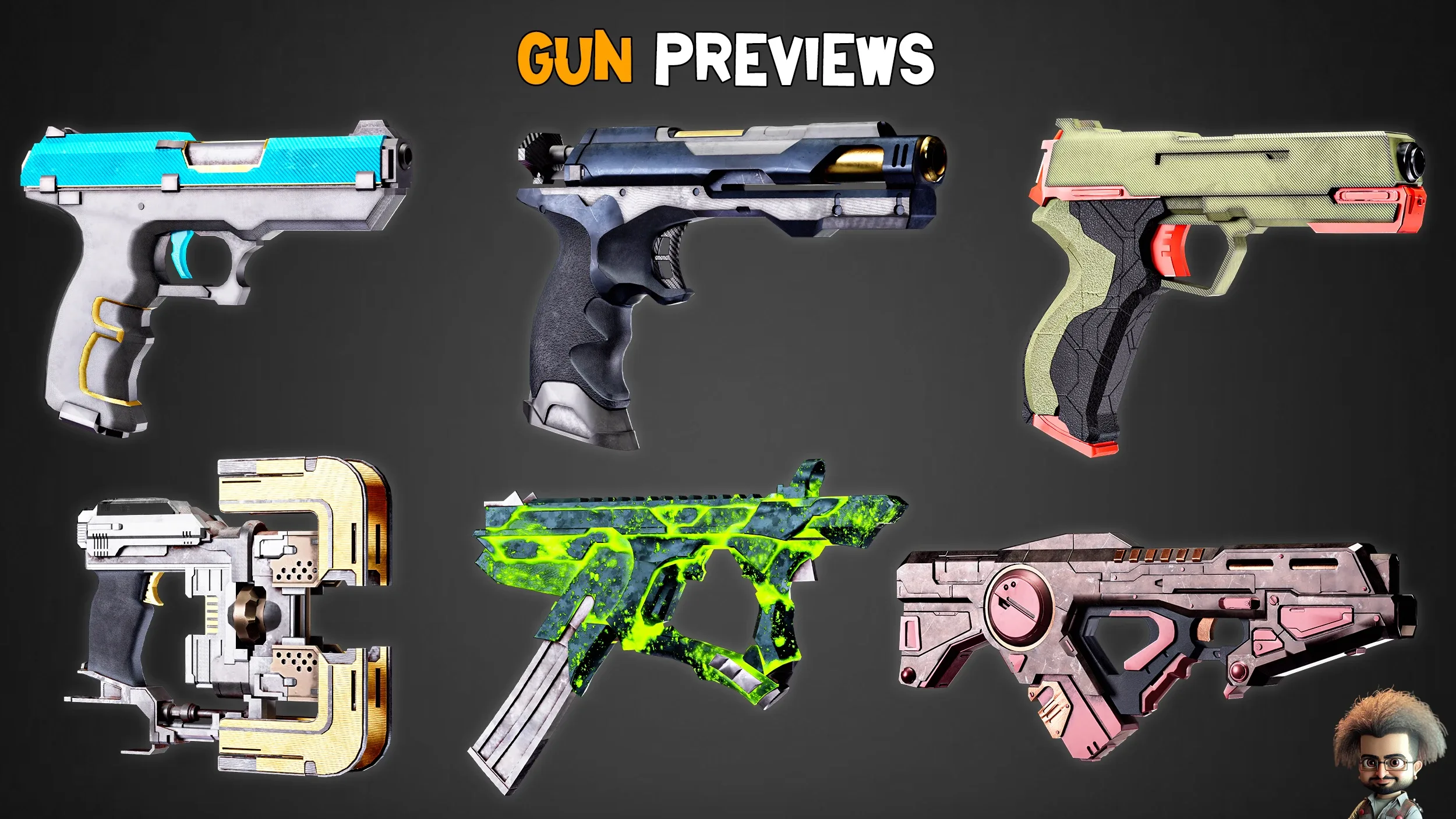 30 Game-Ready Sci-Fi Guns + 4K - FlippedNormals