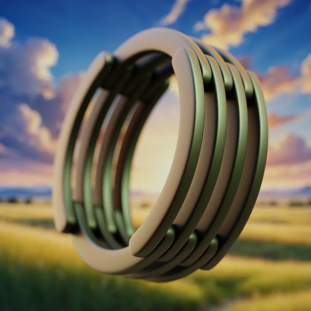Elegant Multi-Layered Metal Ring - FlippedNormals