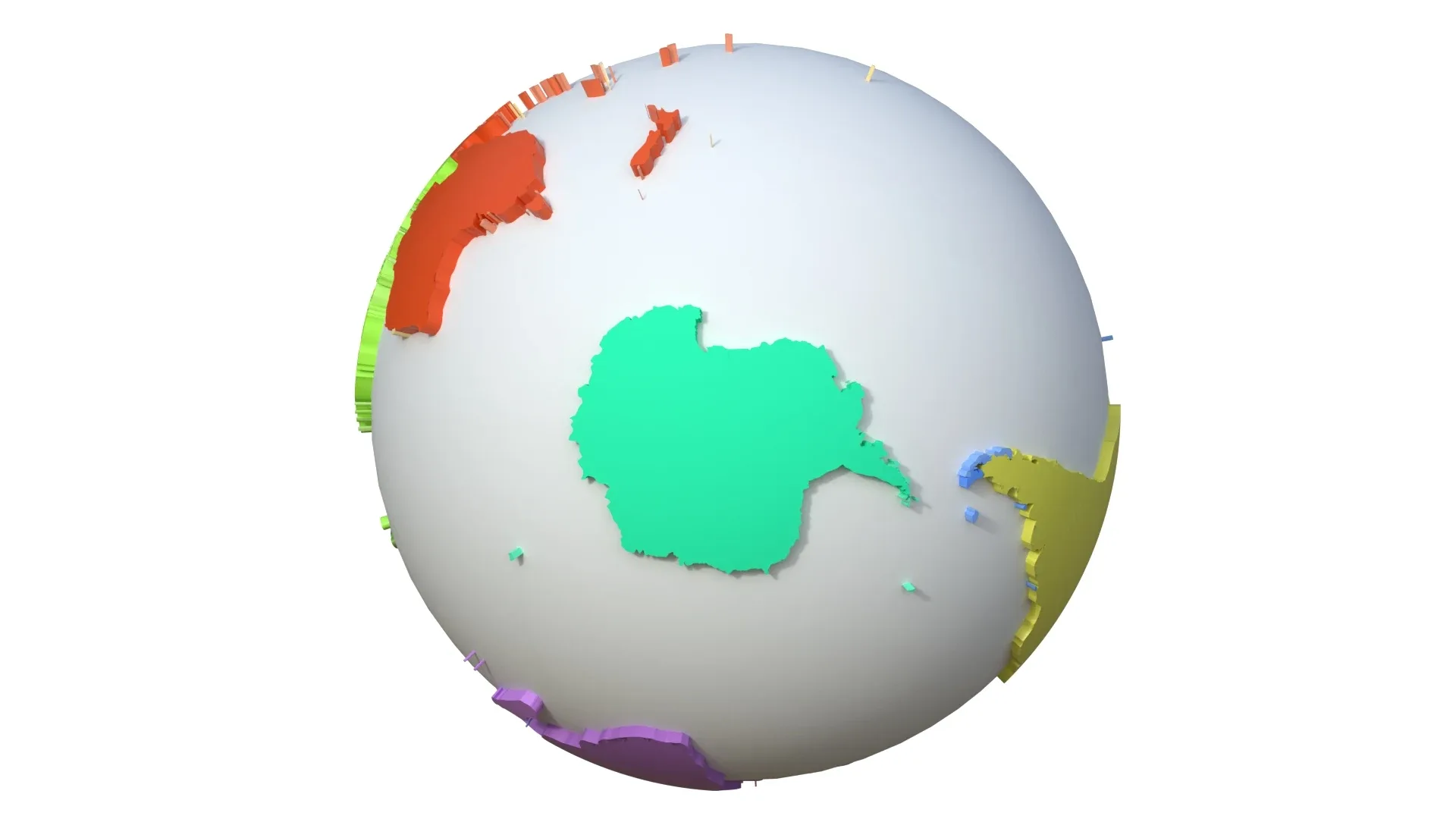 Continents Map Globe - FlippedNormals