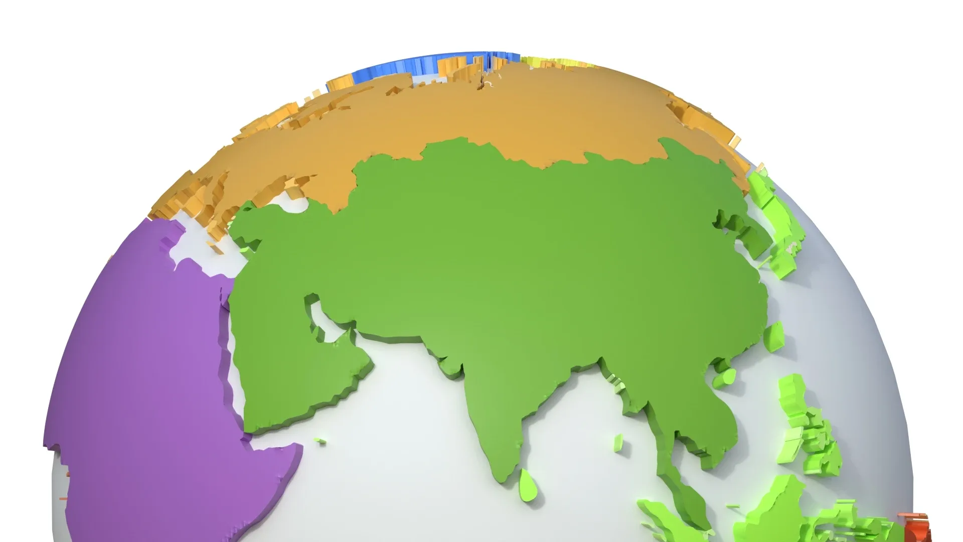 Continents Map Globe - FlippedNormals