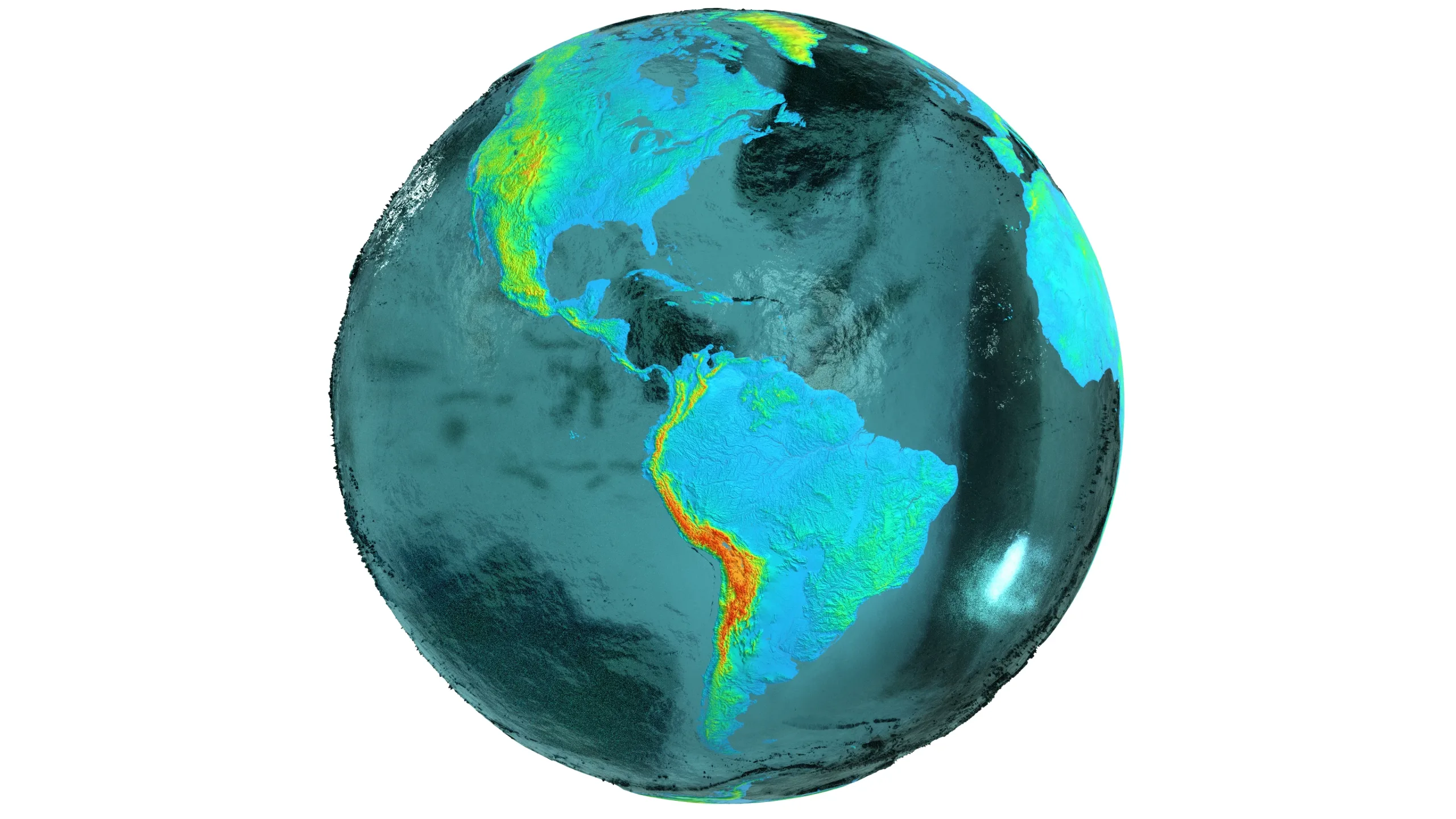 Earth Water 3D Globe Heightmap - FlippedNormals