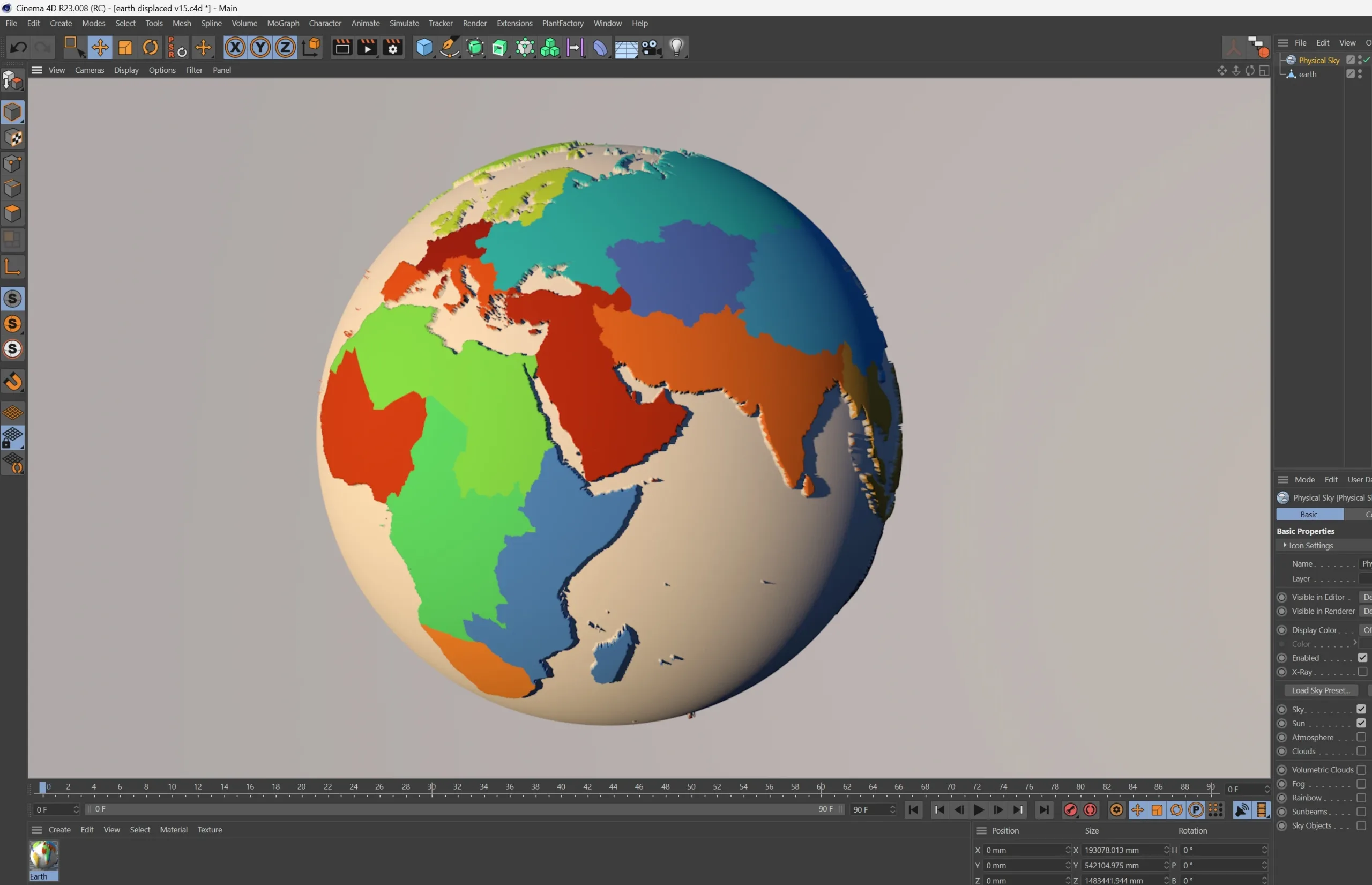 Earth Regions Globe - FlippedNormals