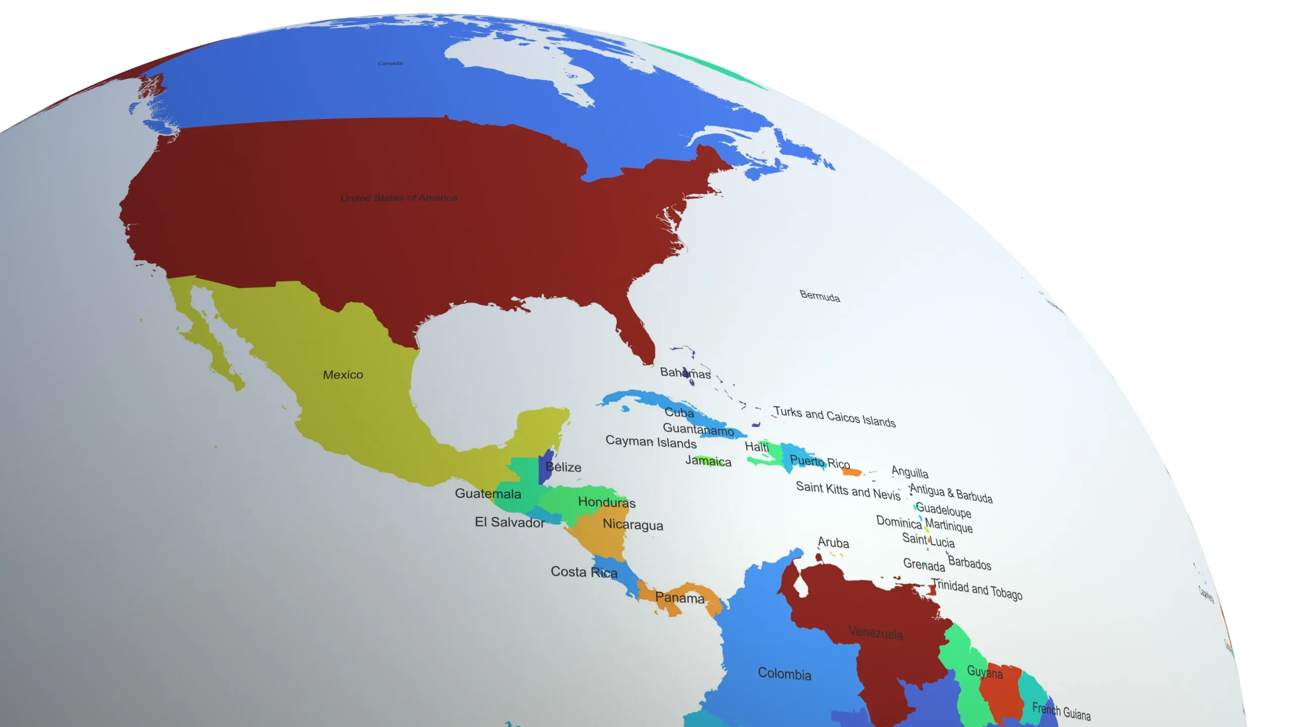 Earth Countries with Names Globe - FlippedNormals
