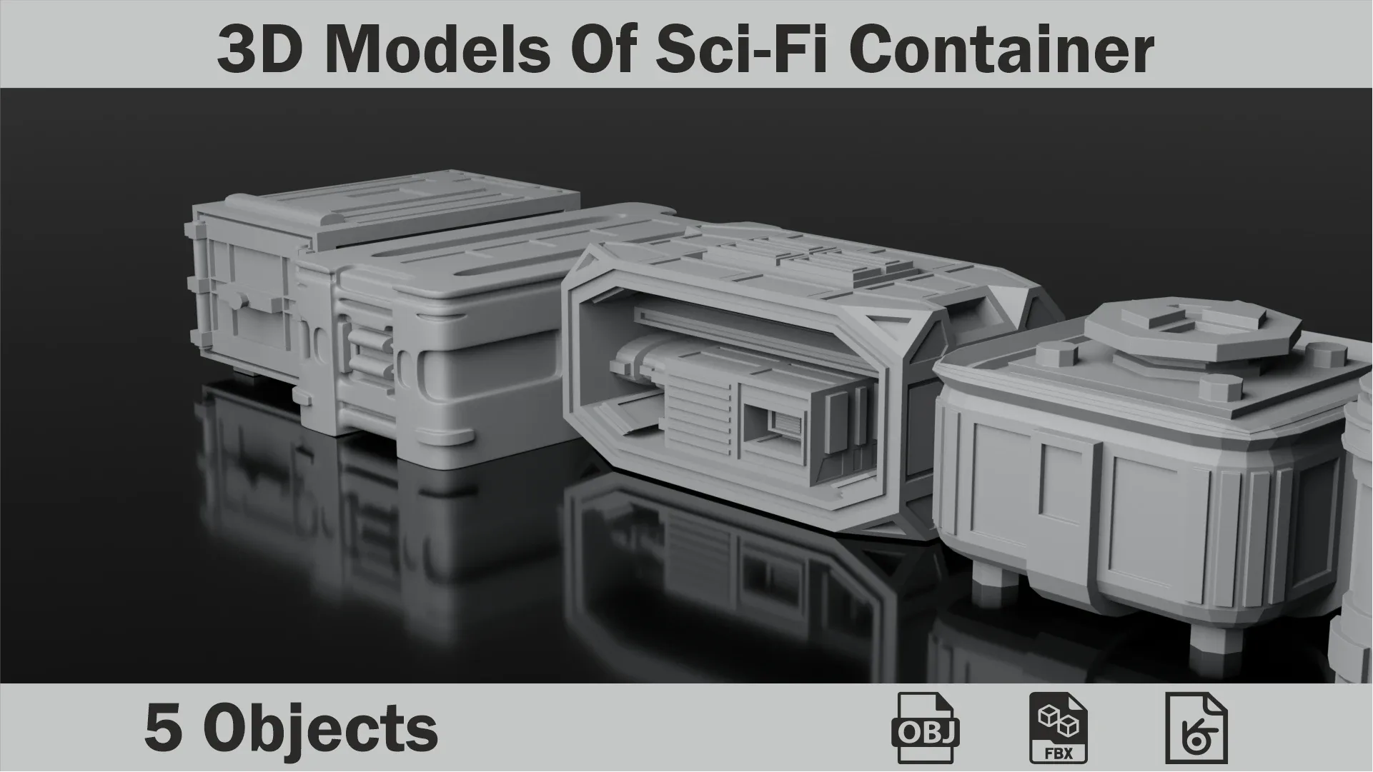 3D Models Of Sci-Fi Container - FlippedNormals