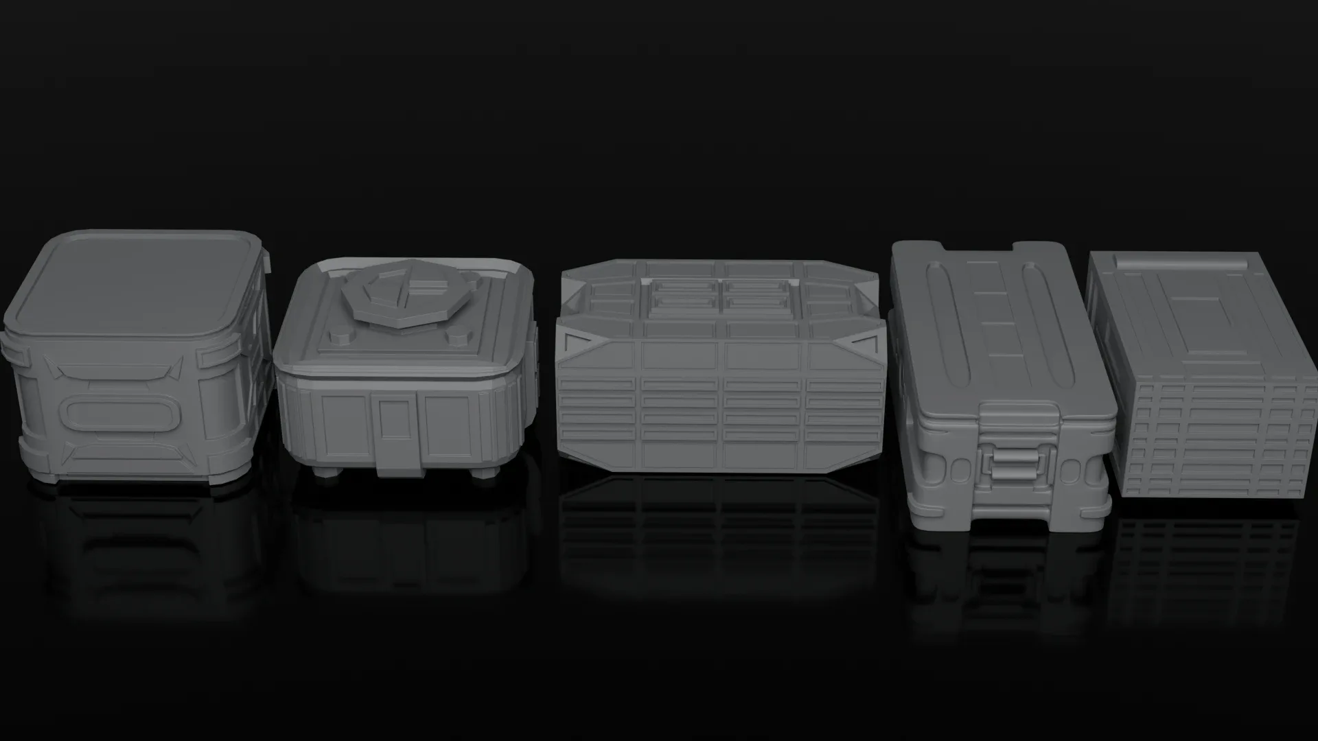 3D Models Of Sci-Fi Container - FlippedNormals