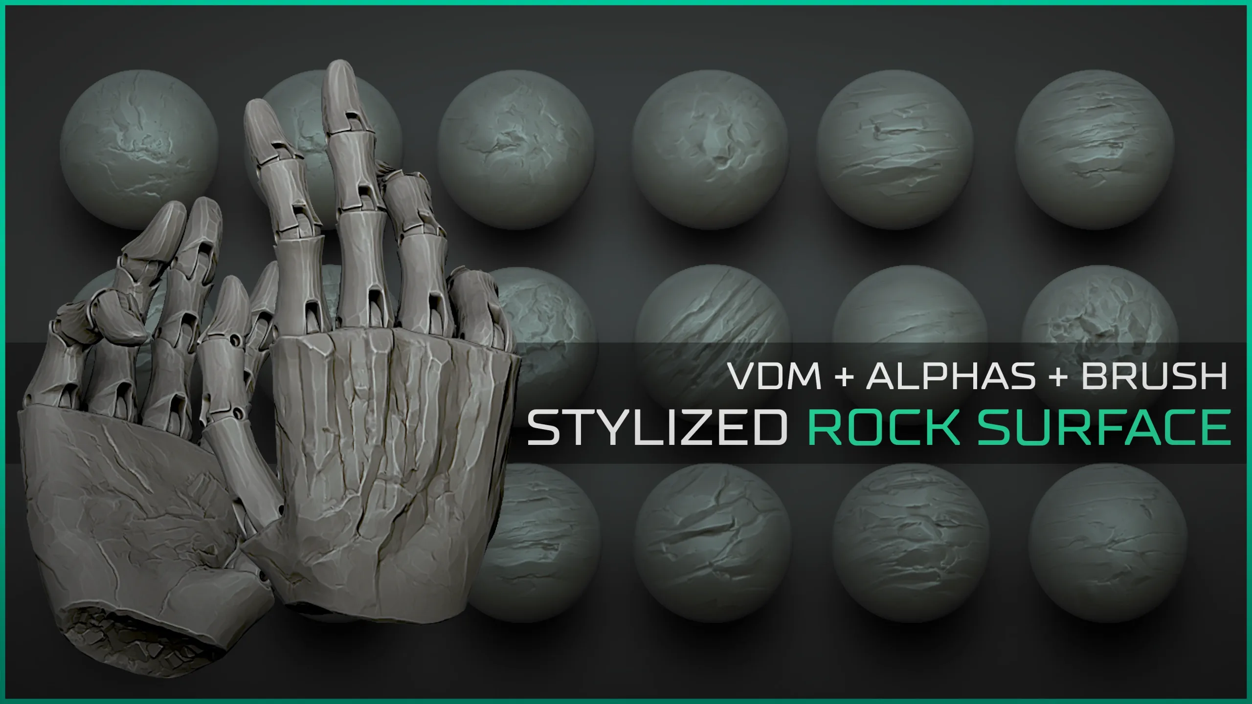 Stylized Rock Surface - 30 VDMs - FlippedNormals