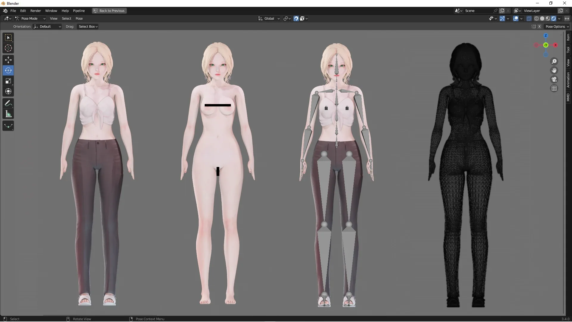 Casual clothes 0018 - Rig - Unreal - FlippedNormals
