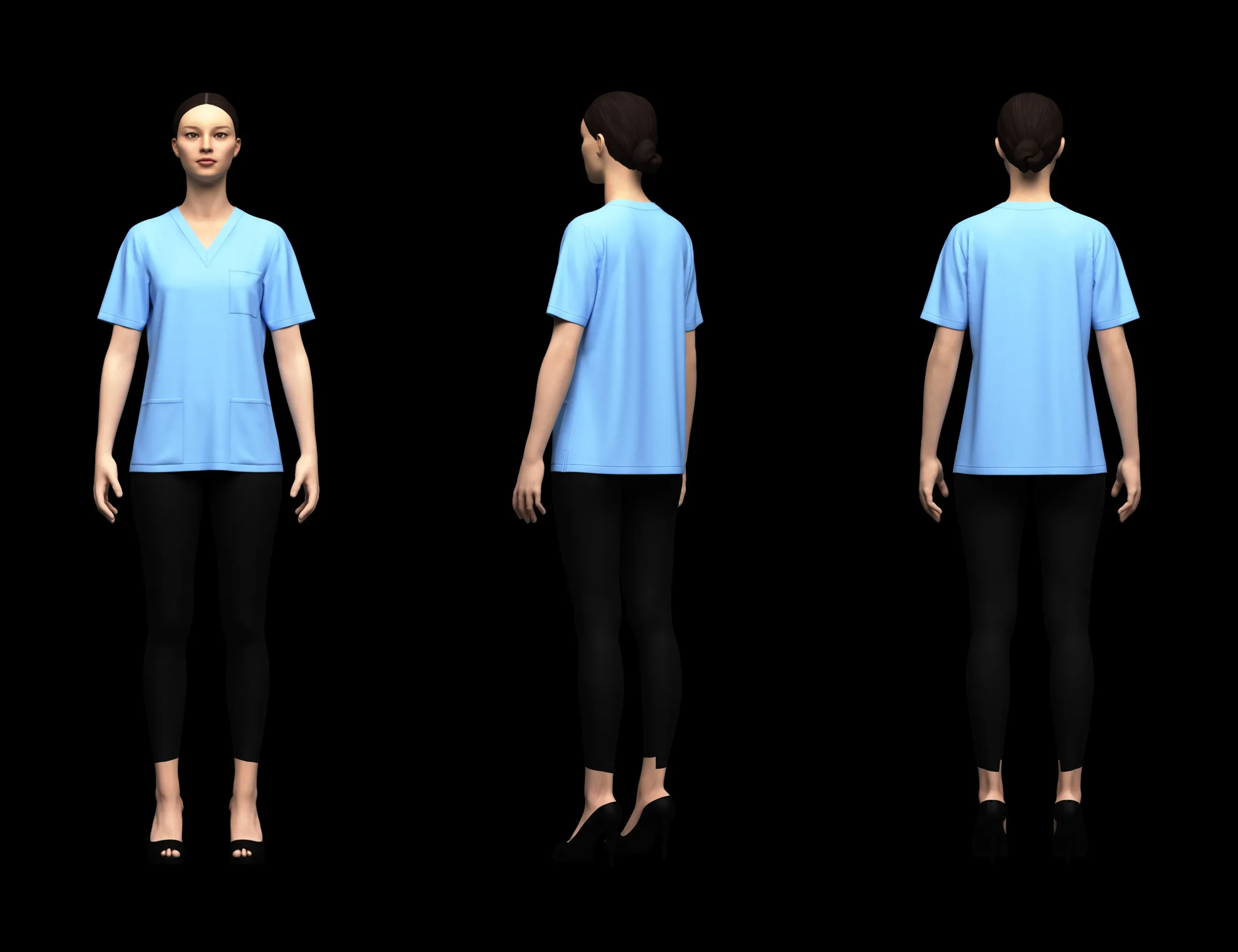 Female Medical Scrubs Model, Marvelous - FlippedNormals