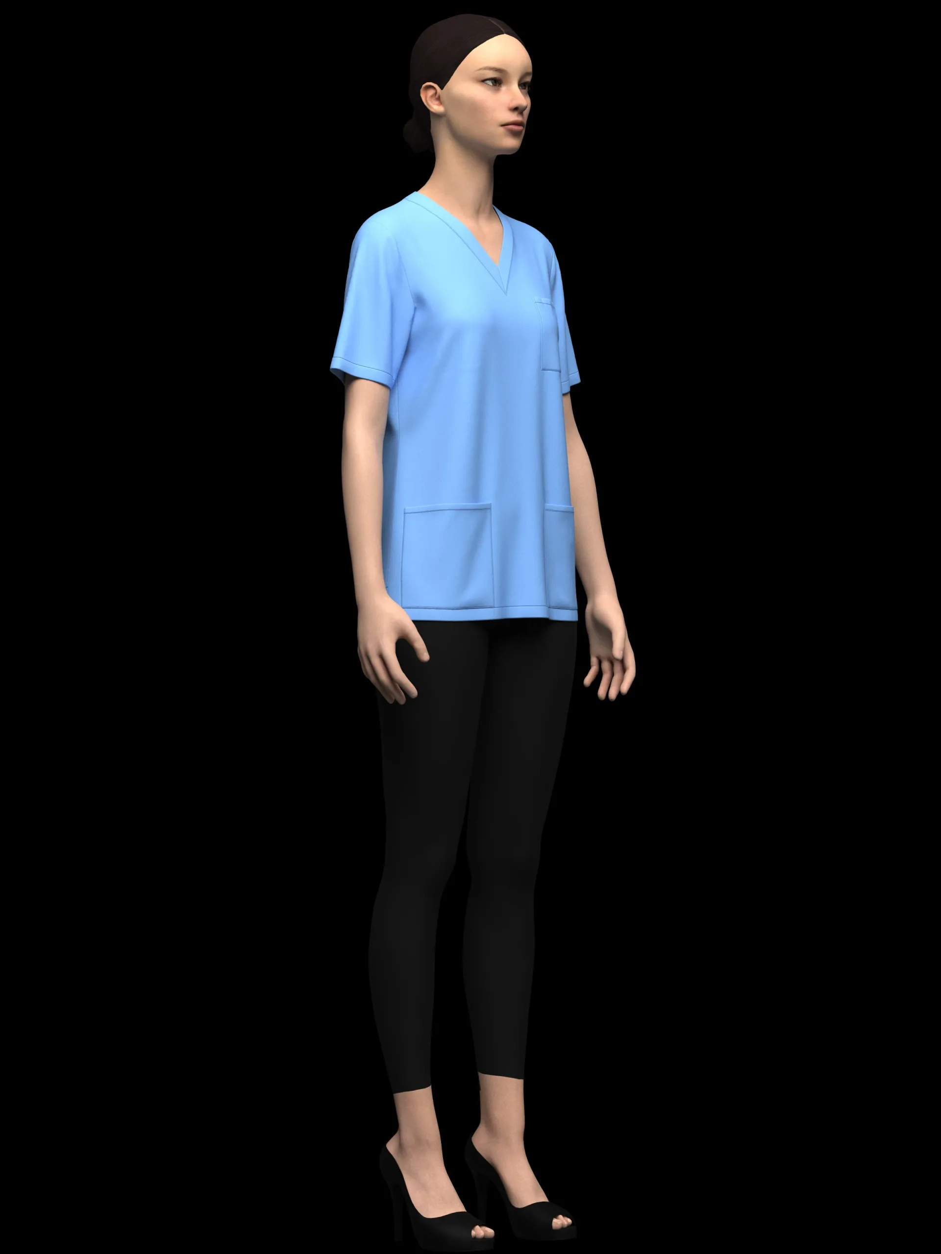 Female Medical Scrubs Model, Marvelous - FlippedNormals