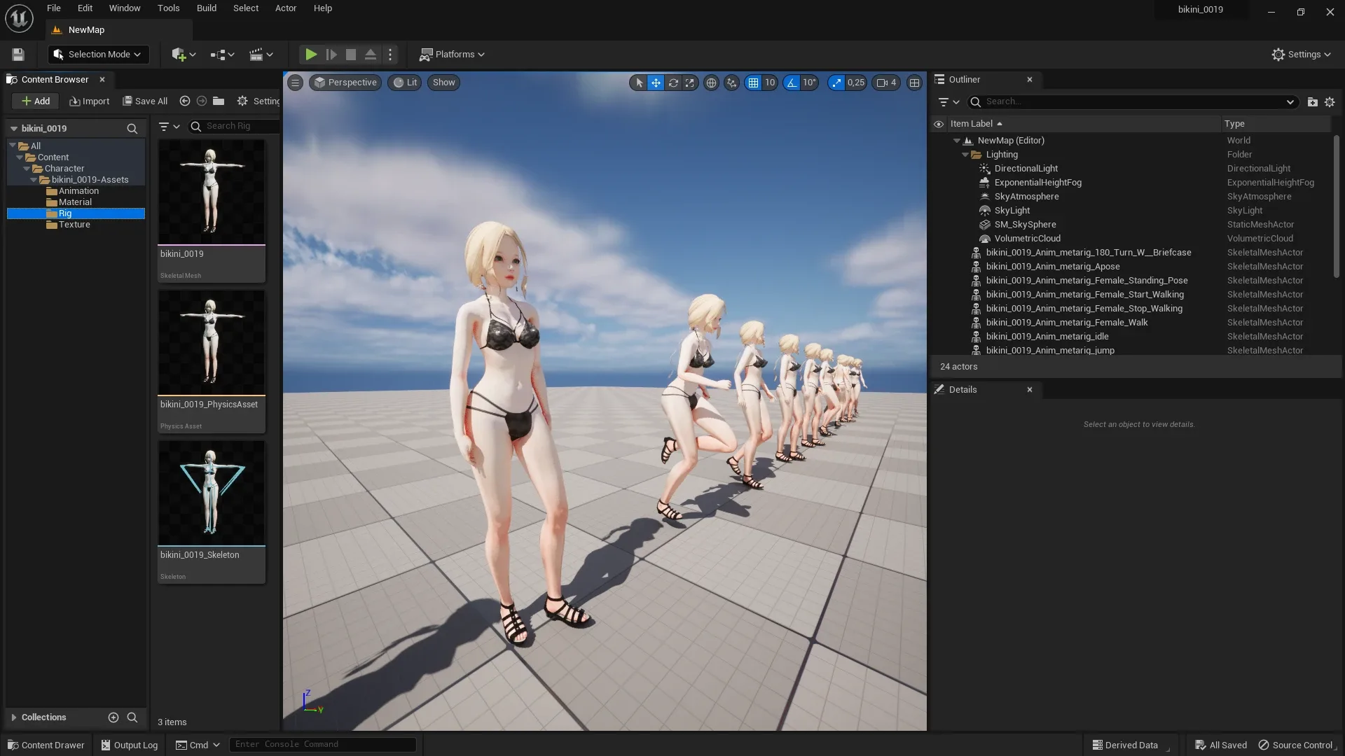 Bikini clothes 0019 - Rig - Unreal - FlippedNormals