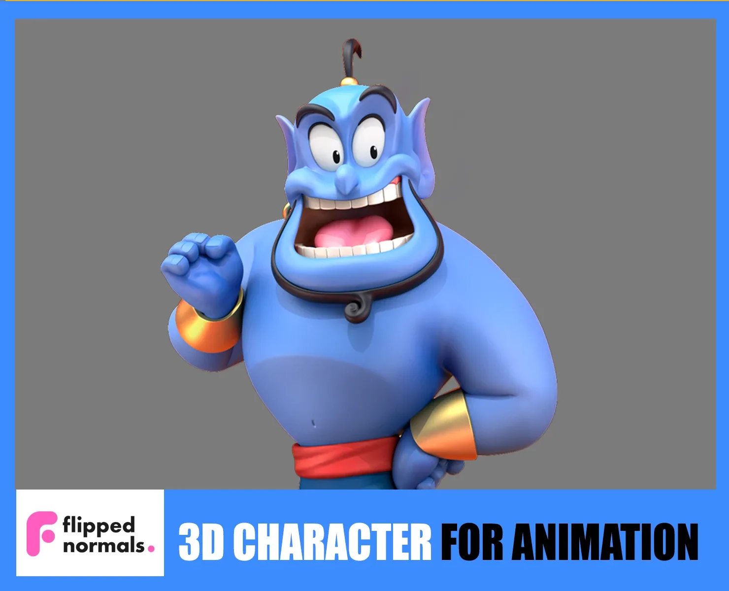 Genie by Aladdin 3d model for animation - FlippedNormals