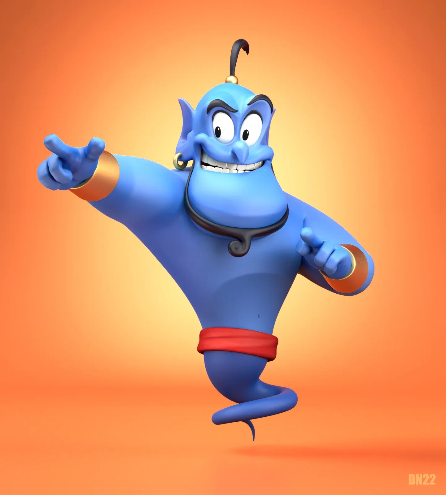 Genie by Aladdin 3d model for animation - FlippedNormals