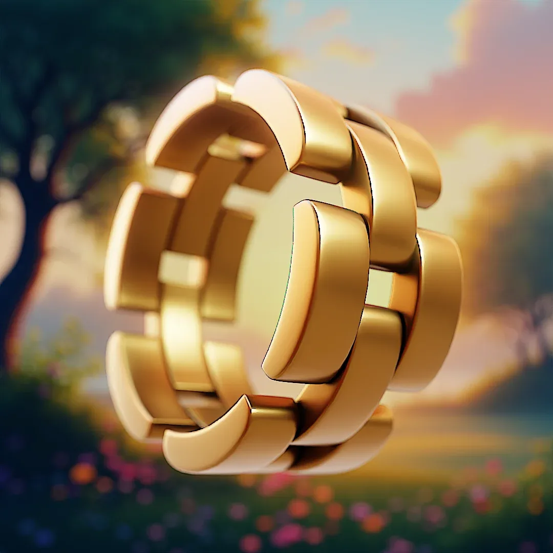 Printable Interlocking Gold Jewelry - FlippedNormals