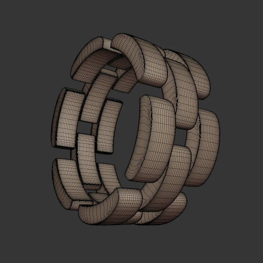 Printable Interlocking Gold Jewelry - FlippedNormals