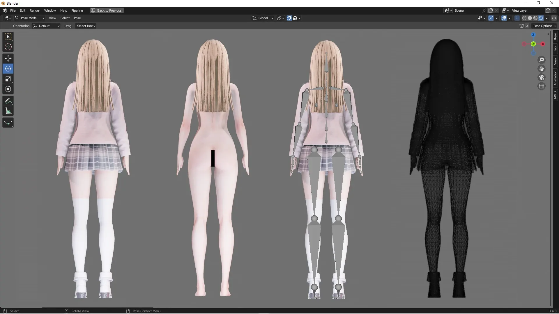 Casual clothes 0019 - Rig - Unreal - FlippedNormals