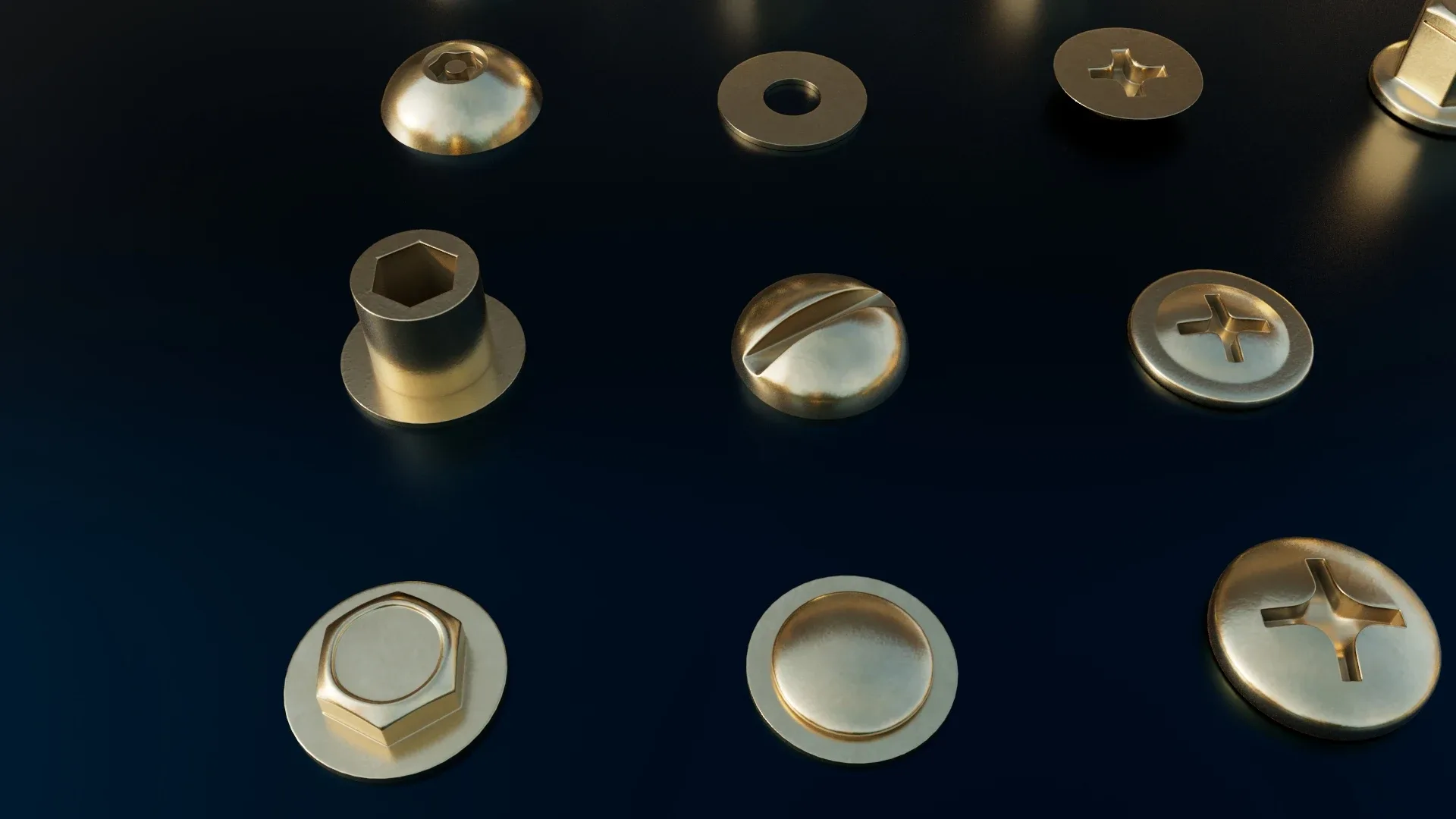 Screws gold color - FlippedNormals