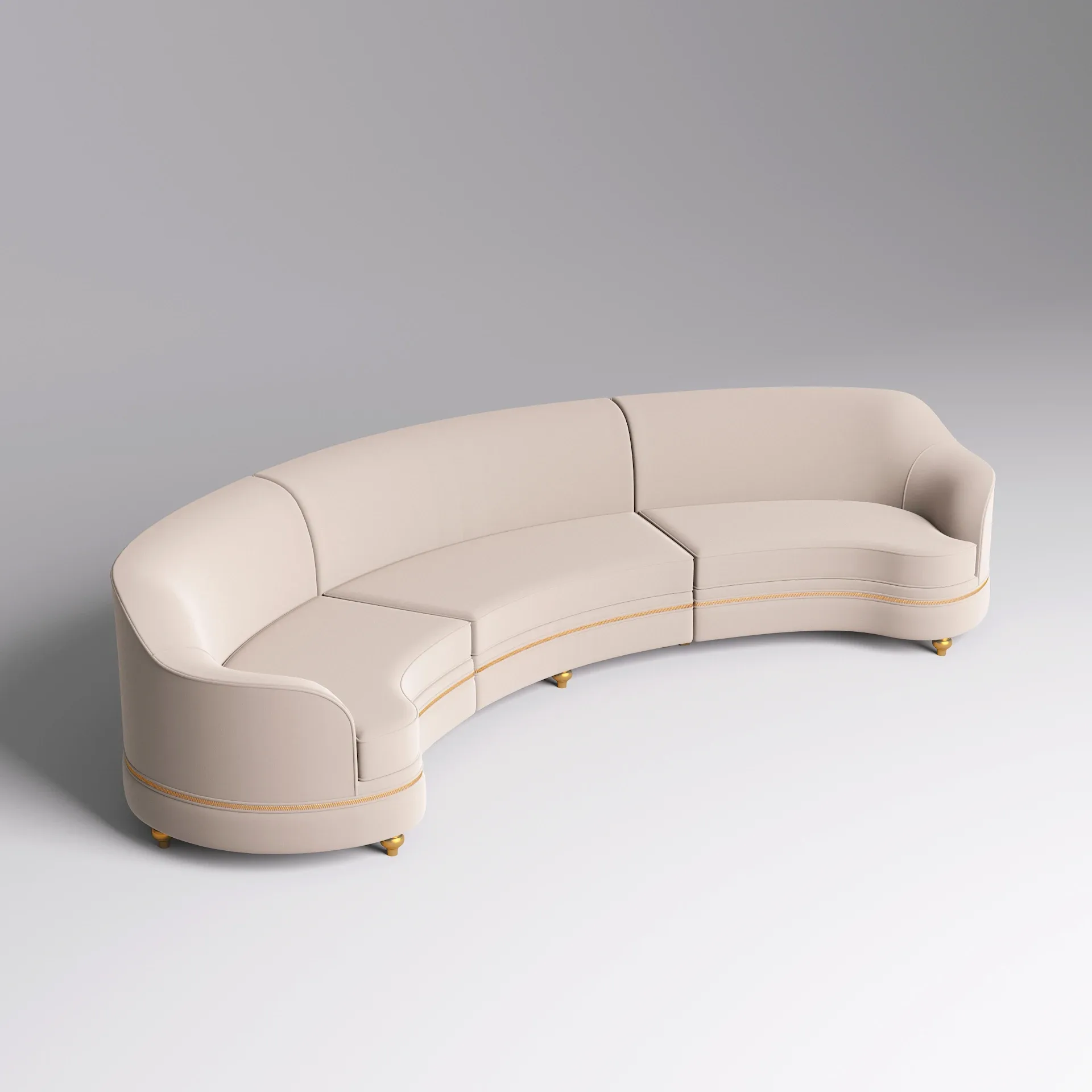 Fabric Round Sofa 001 - FlippedNormals