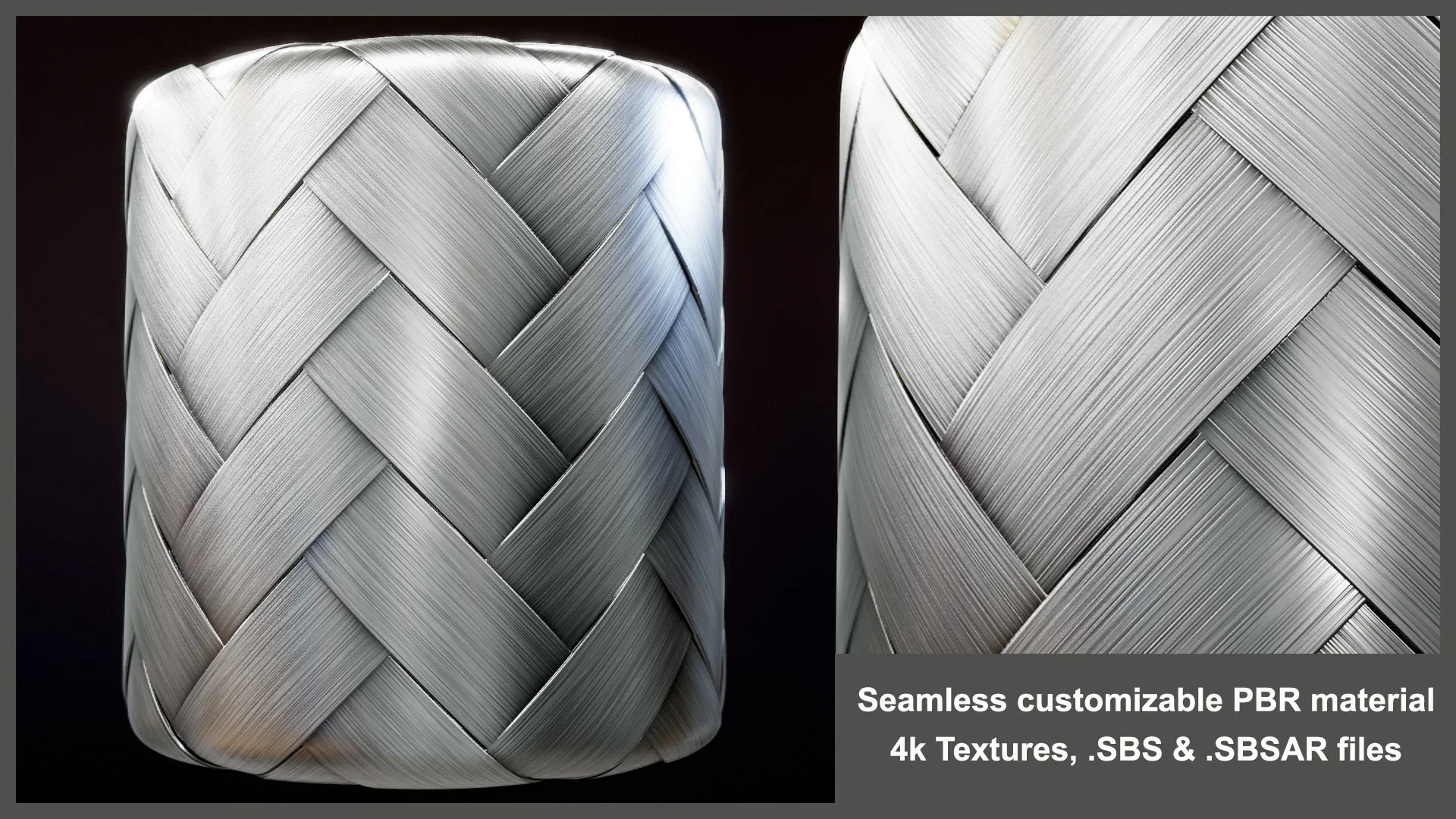 Steel Braid Hose Substance customizable - FlippedNormals