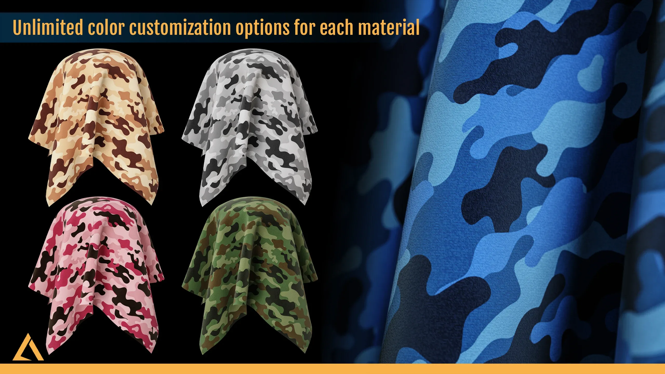40 Tactical Military Camo Fabric - FlippedNormals