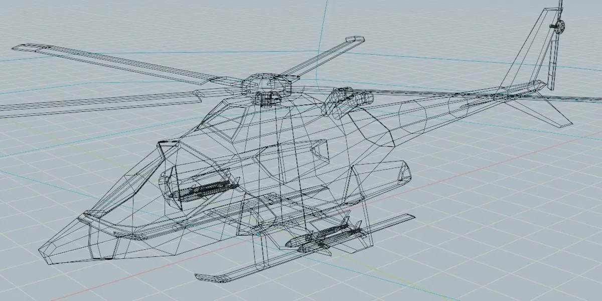 Lowpoly military helicopter aircraft - FlippedNormals