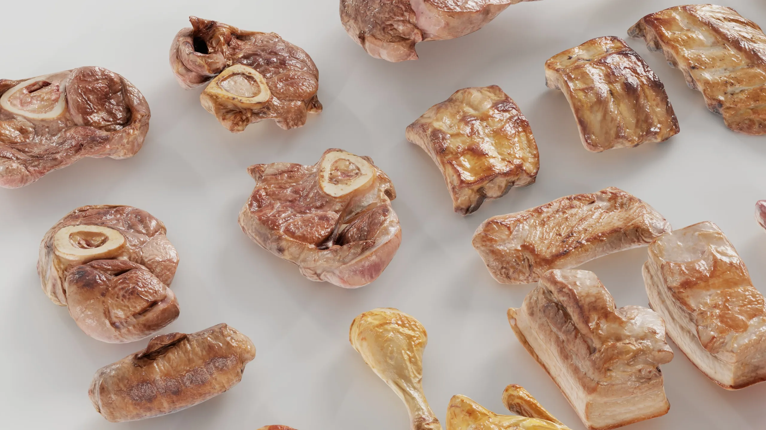 36 Meat and Chicken Raw and Cooked - FlippedNormals