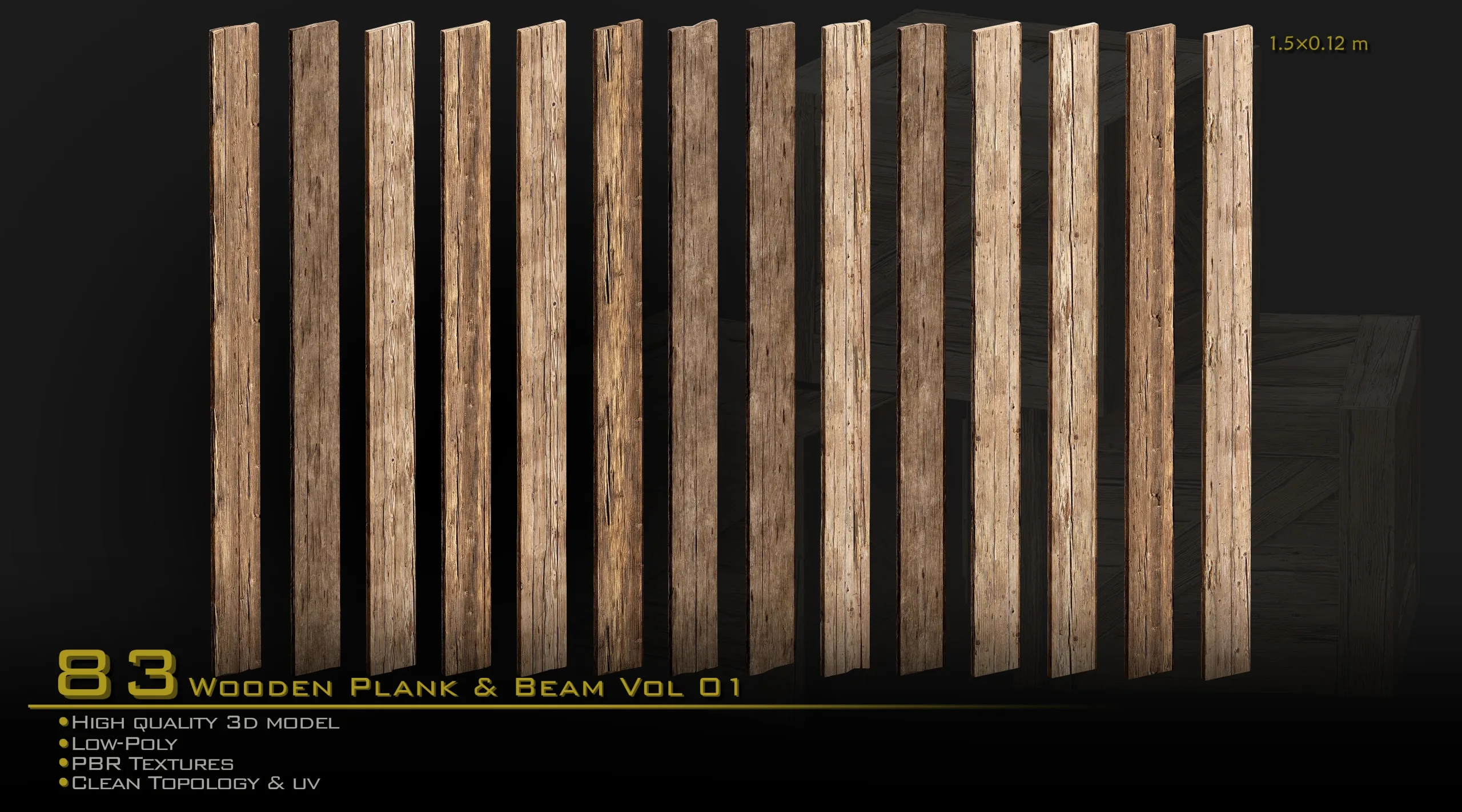 Wooden Plank & Beam Vol.01 – Medieval - FlippedNormals