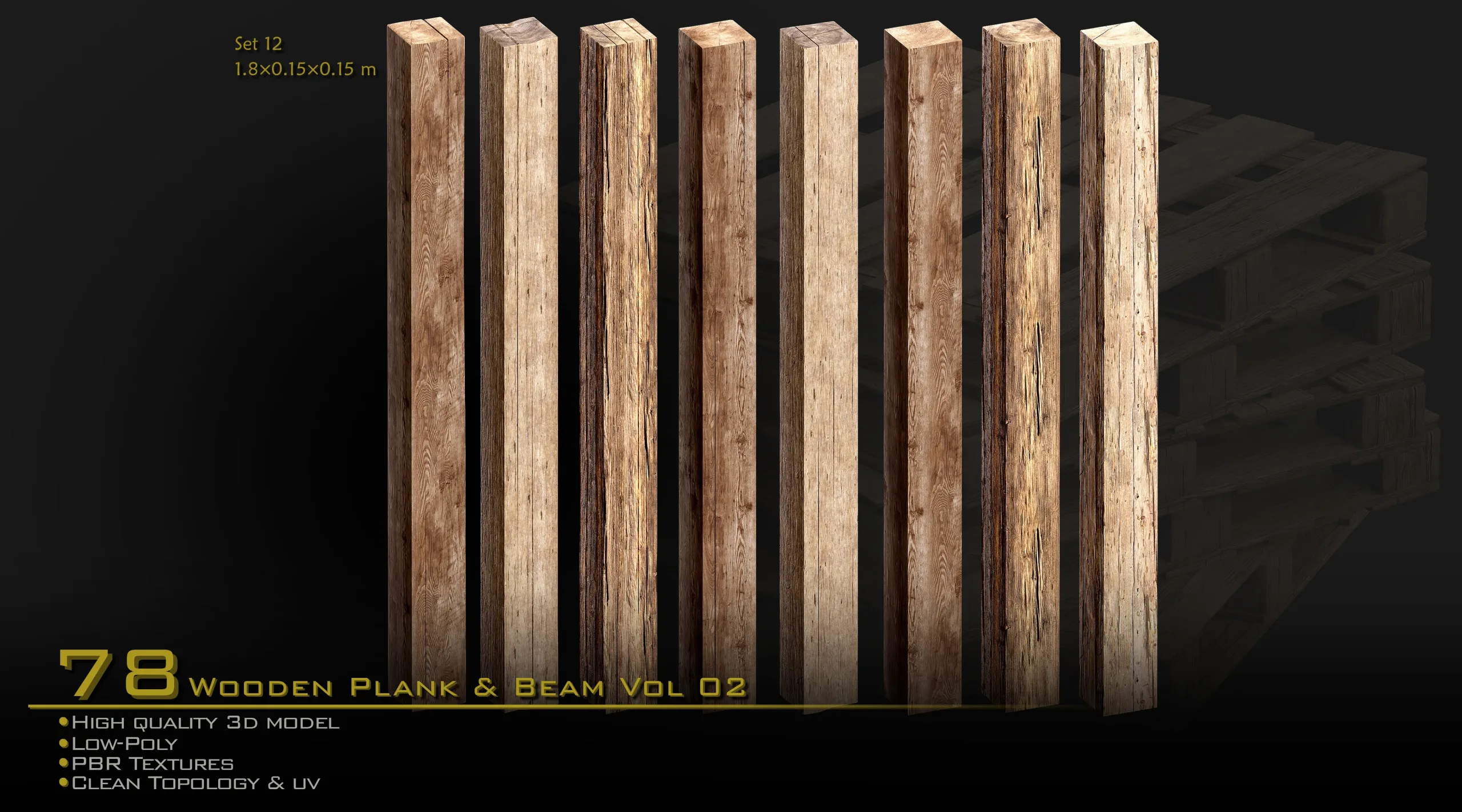 Wooden Plank & Beam Vol.02 – Medieval - FlippedNormals