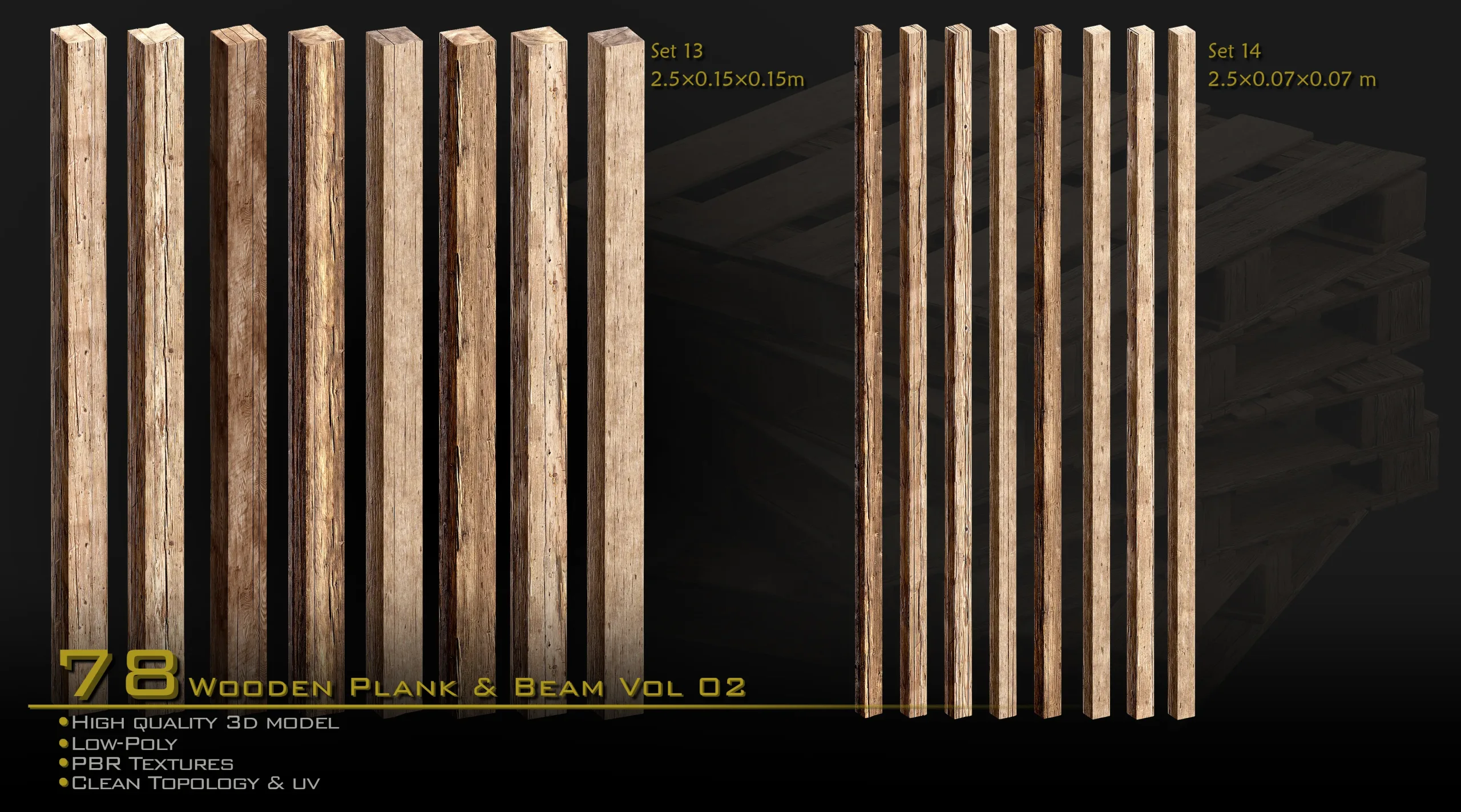Wooden Plank & Beam Vol.02 – Medieval - FlippedNormals
