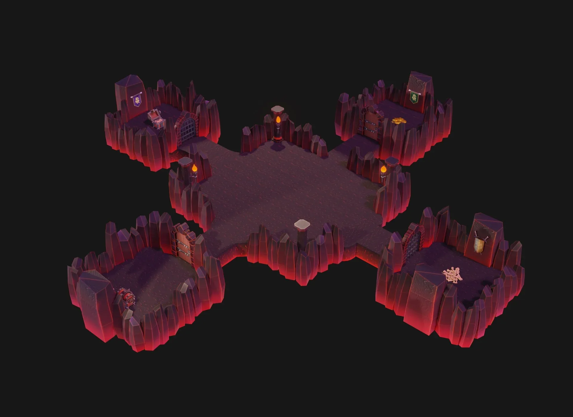 Modular Stylized Dungeon Kit Low-poly - FlippedNormals