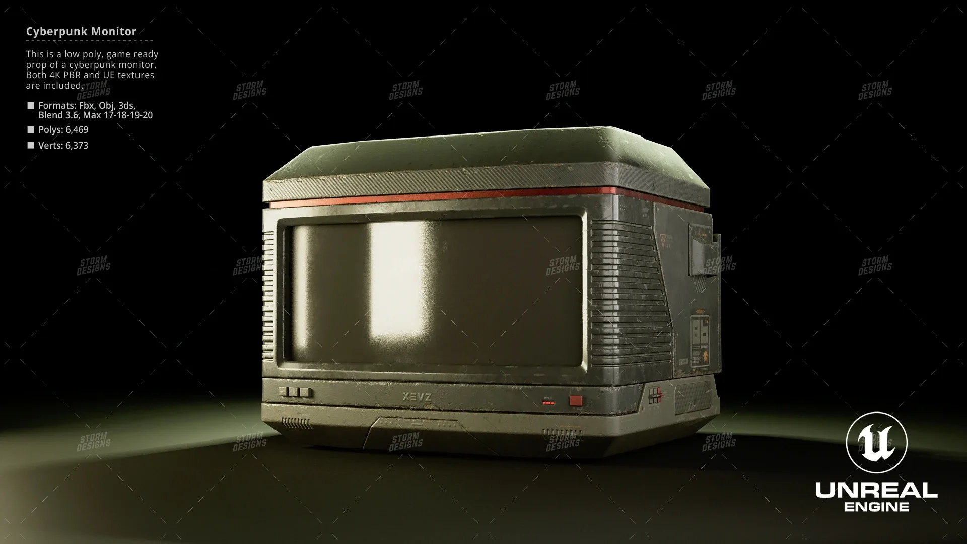 Cyberpunk Monitor Prop Low Poly - FlippedNormals
