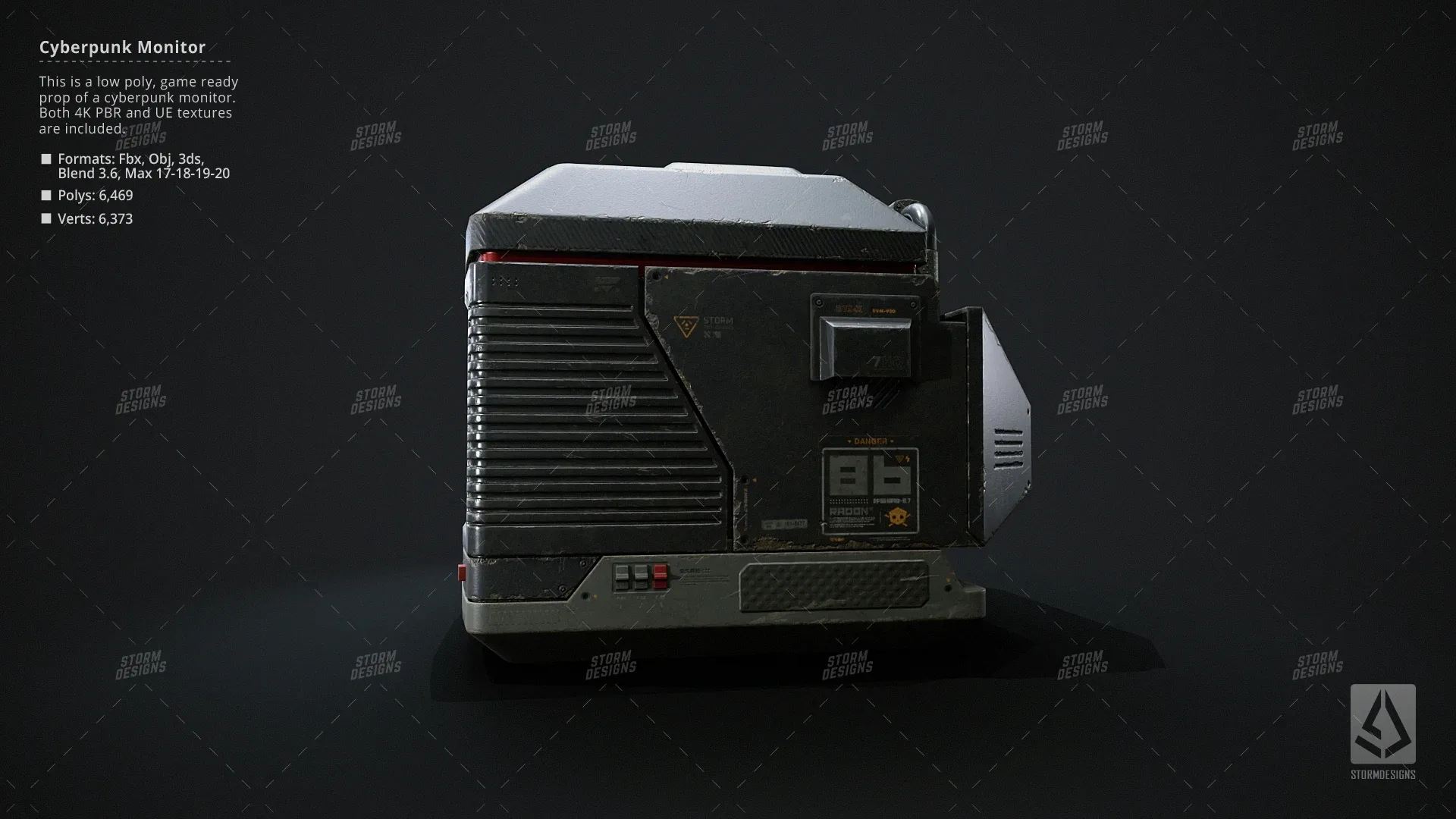 Cyberpunk Monitor Prop Low Poly - FlippedNormals