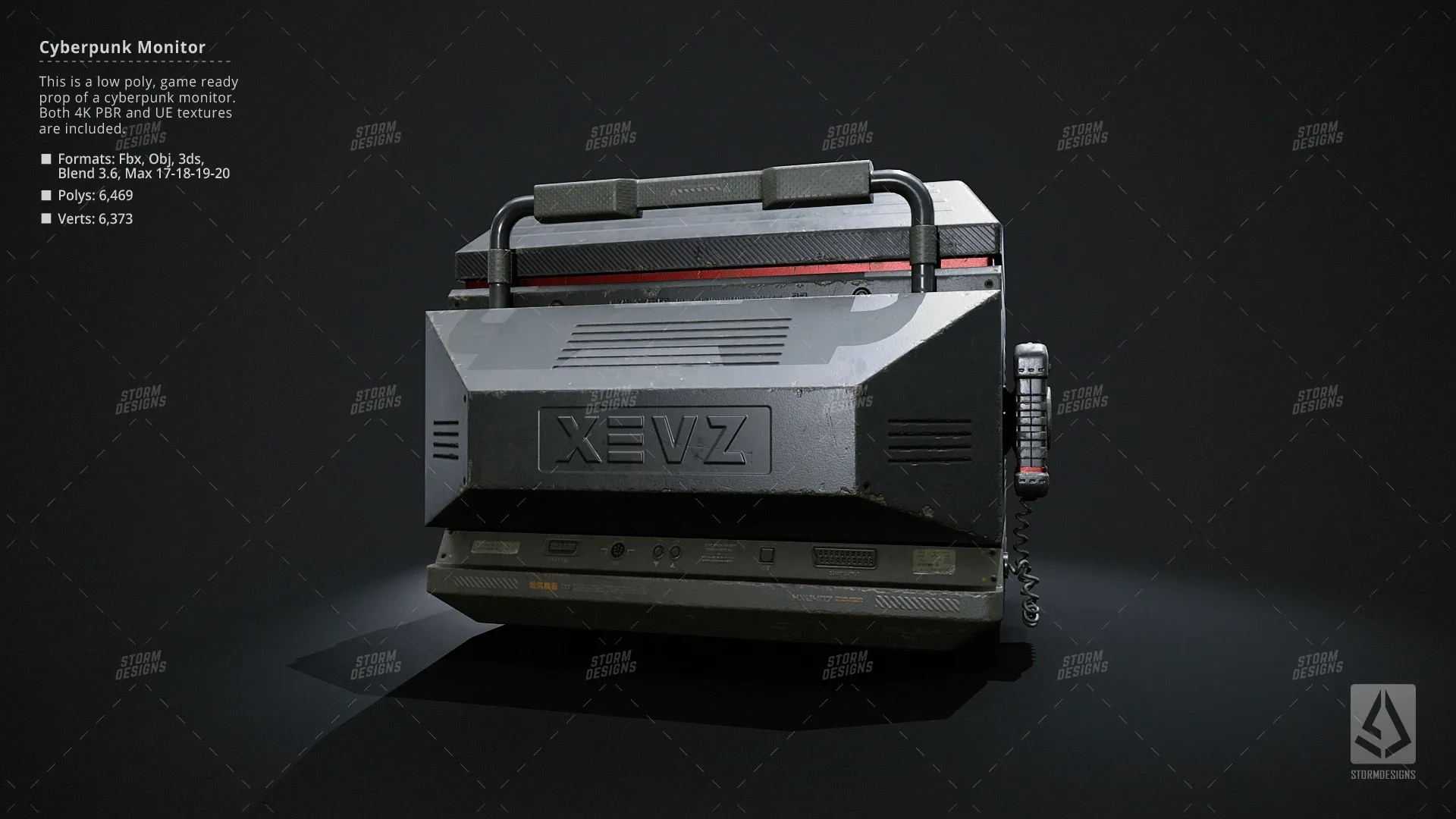 Cyberpunk Monitor Prop Low Poly - FlippedNormals