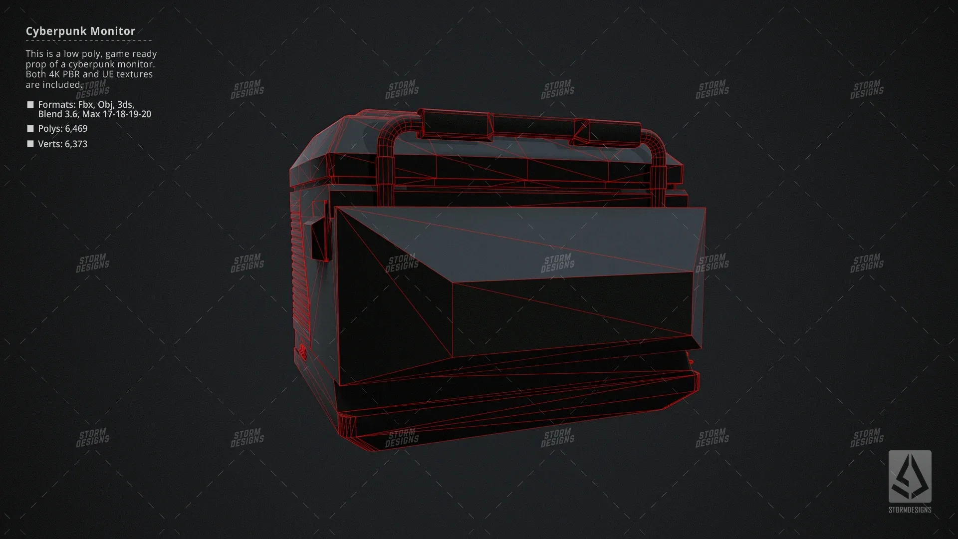 Cyberpunk Monitor Prop Low Poly - FlippedNormals