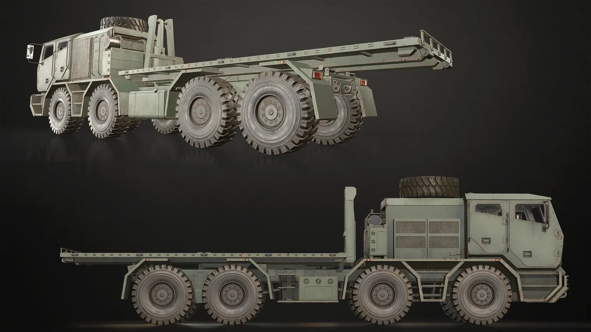 Heavy Military Truck V2 - Flatbed - FlippedNormals