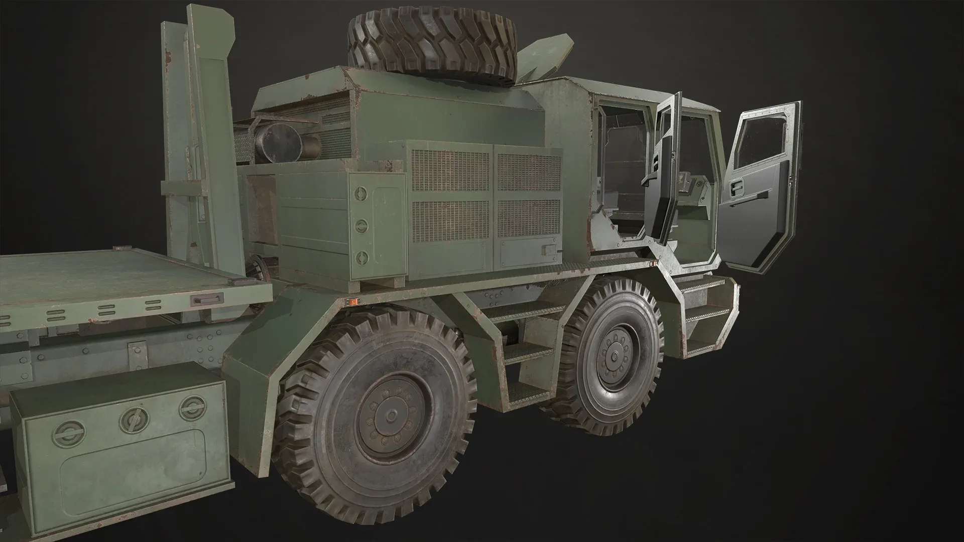 Heavy Military Truck V2 - Flatbed - FlippedNormals
