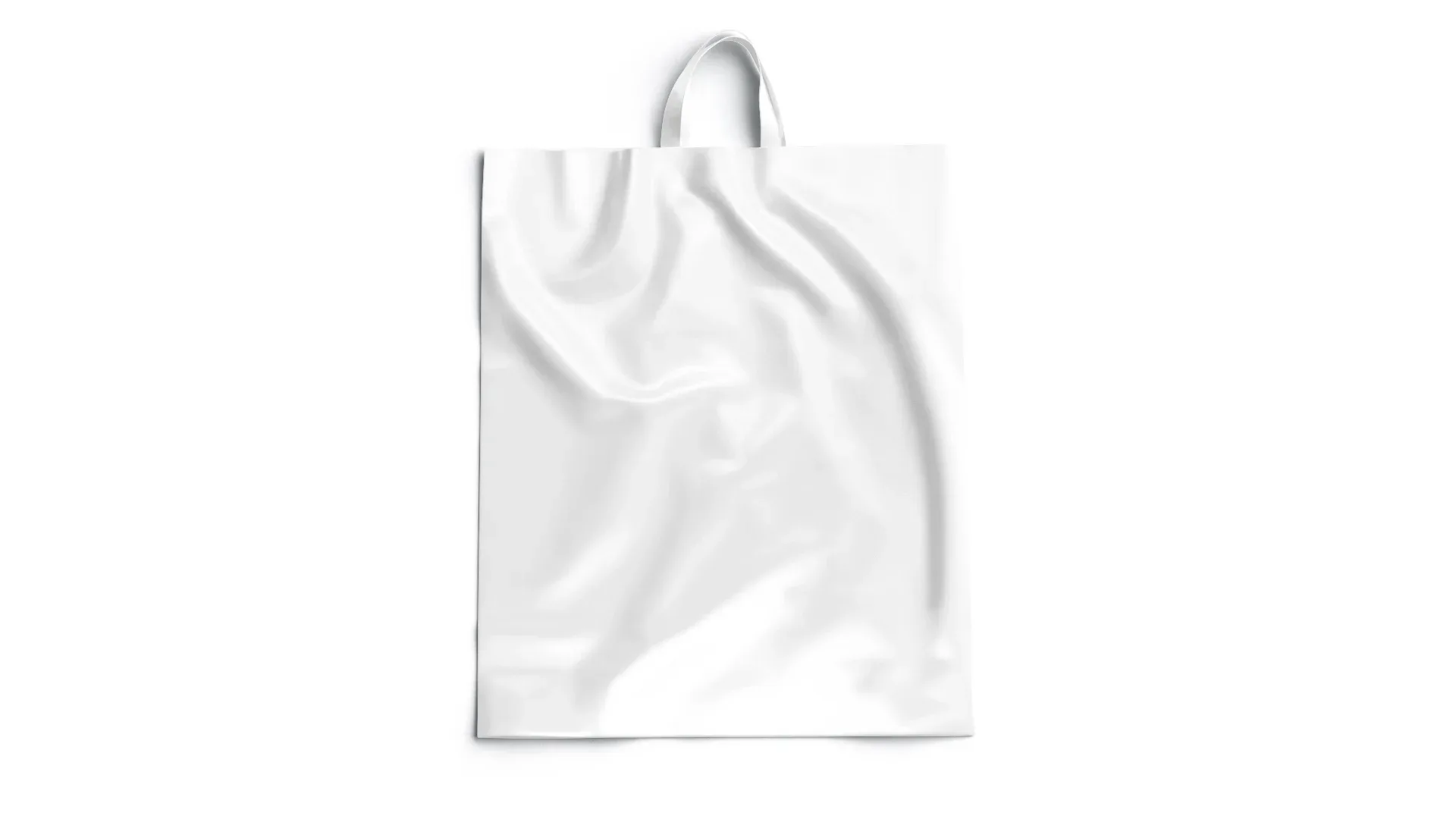White Loop Handle Plastic Bag - - FlippedNormals