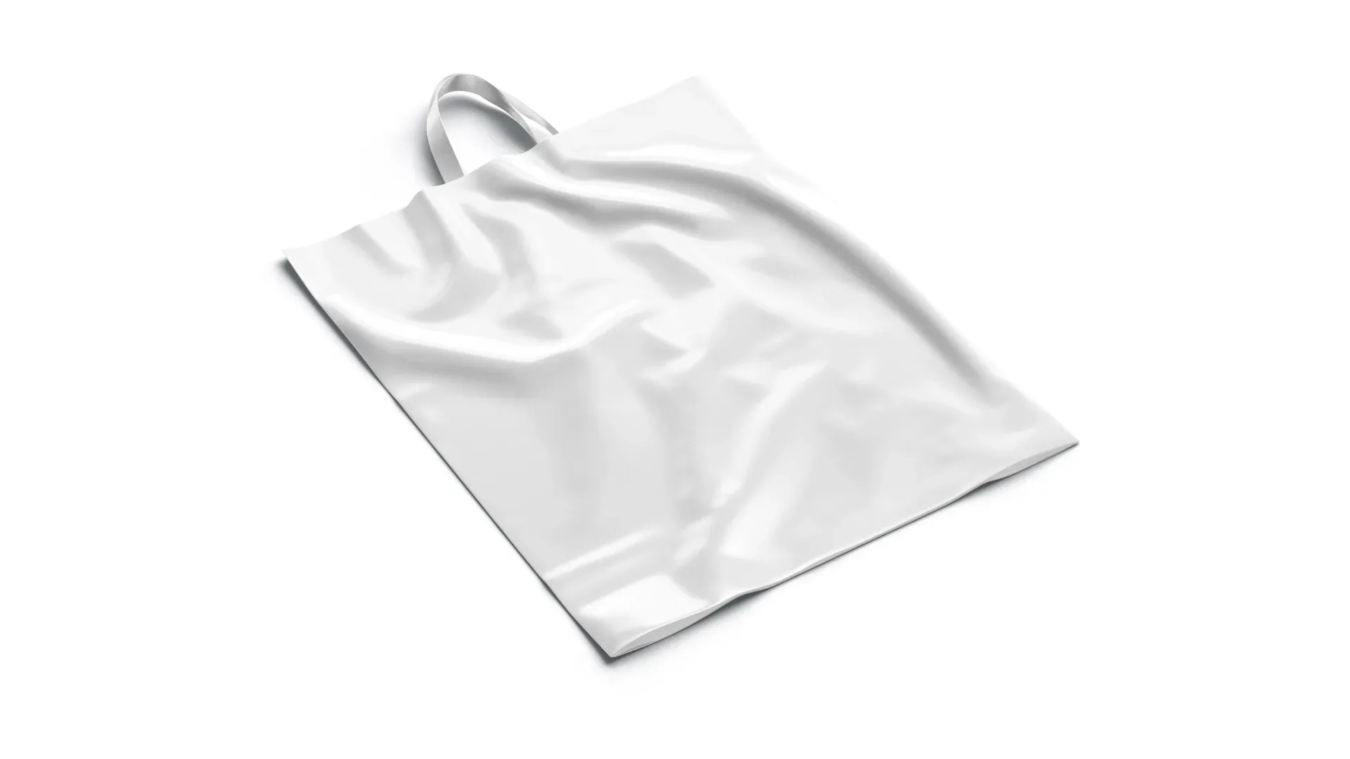 White Loop Handle Plastic Bag - - FlippedNormals