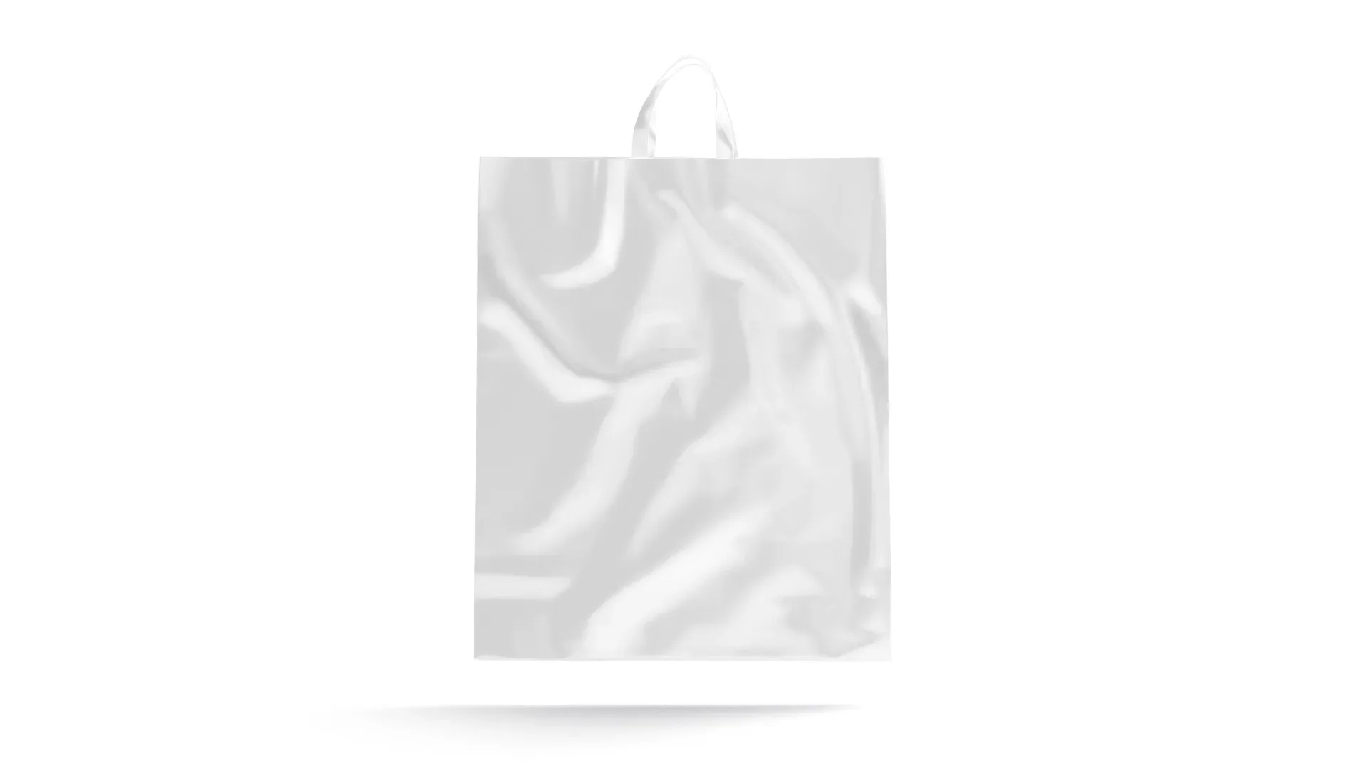 White Loop Handle Plastic Bag - - FlippedNormals