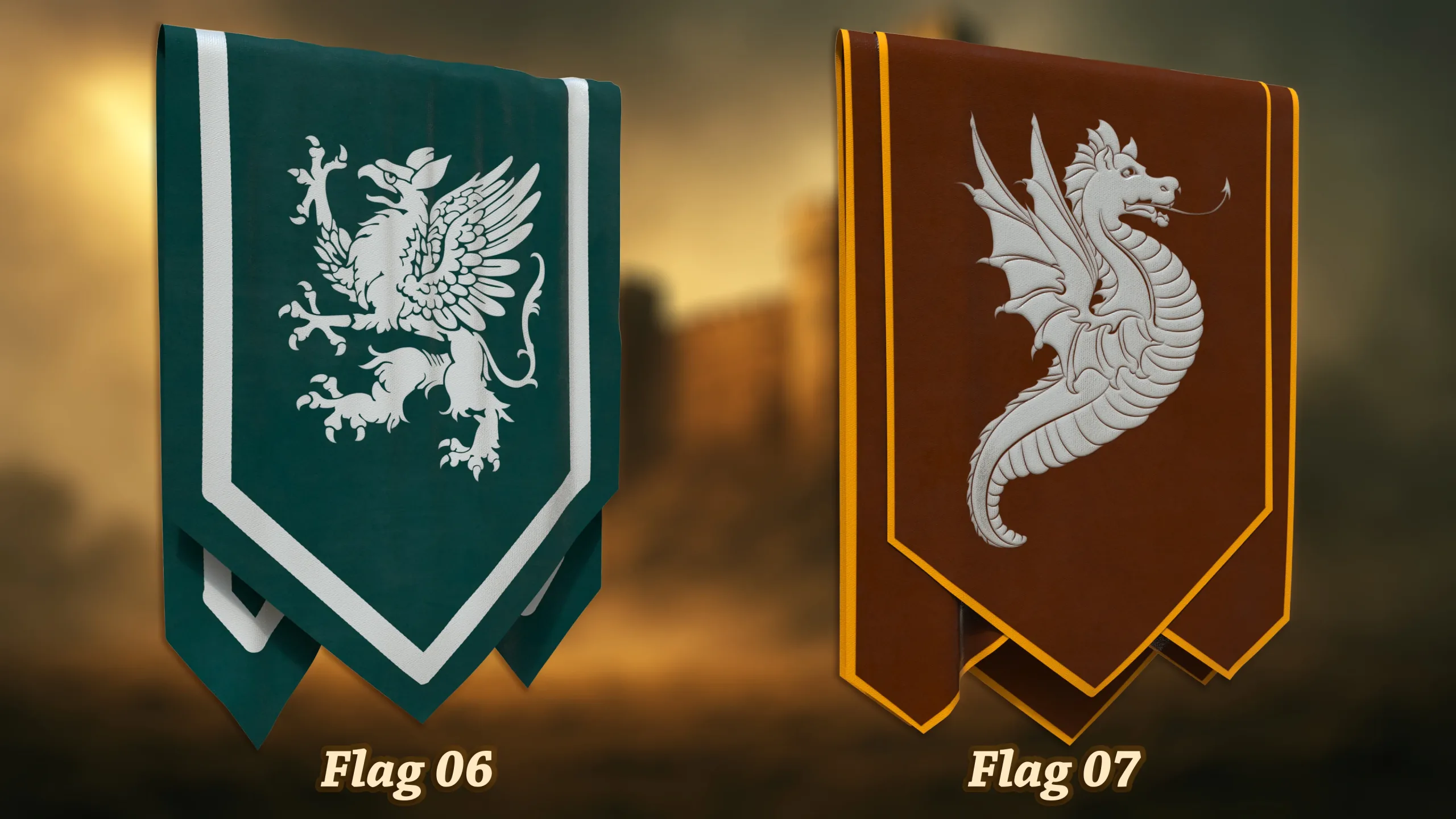 25 Epic Medieval Flags Vol . 1 - FlippedNormals