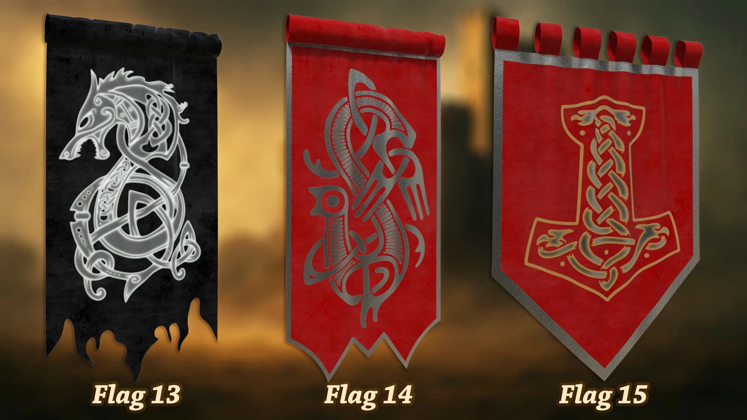25 Epic Medieval Flags Vol . 1 - FlippedNormals