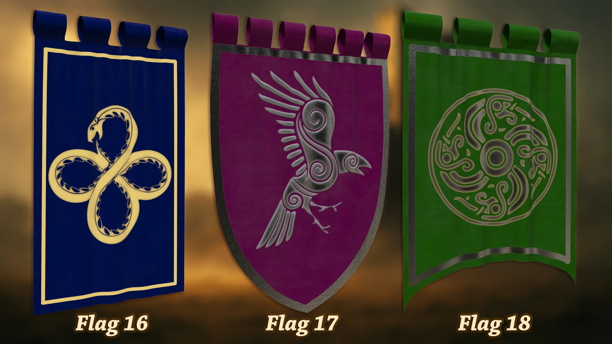 25 Epic Medieval Flags Vol . 1 - FlippedNormals