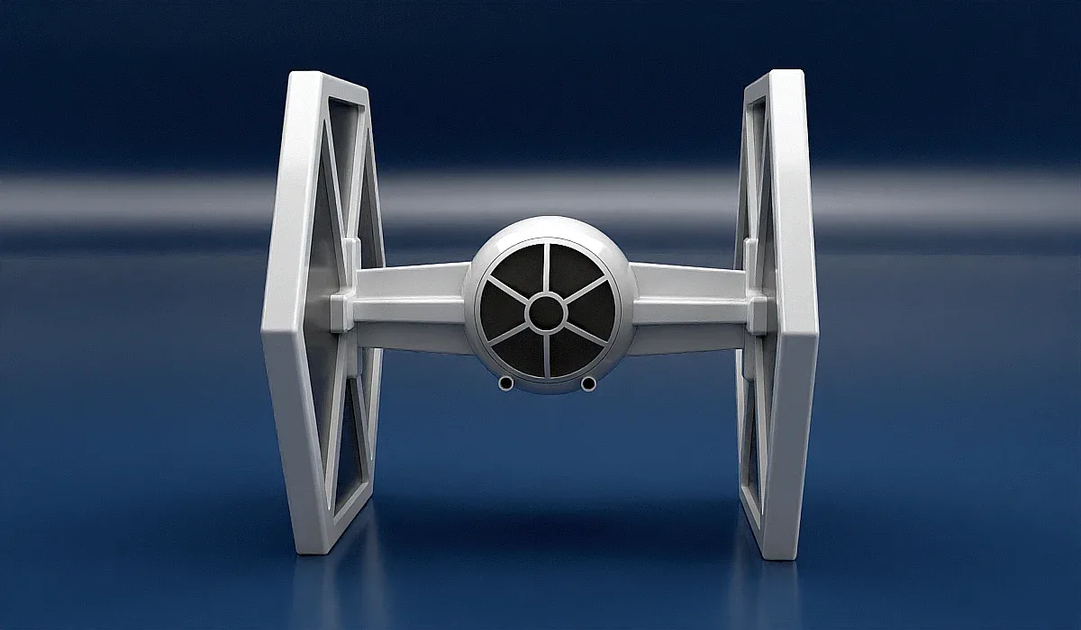 3d printable tie fighter simplified - FlippedNormals