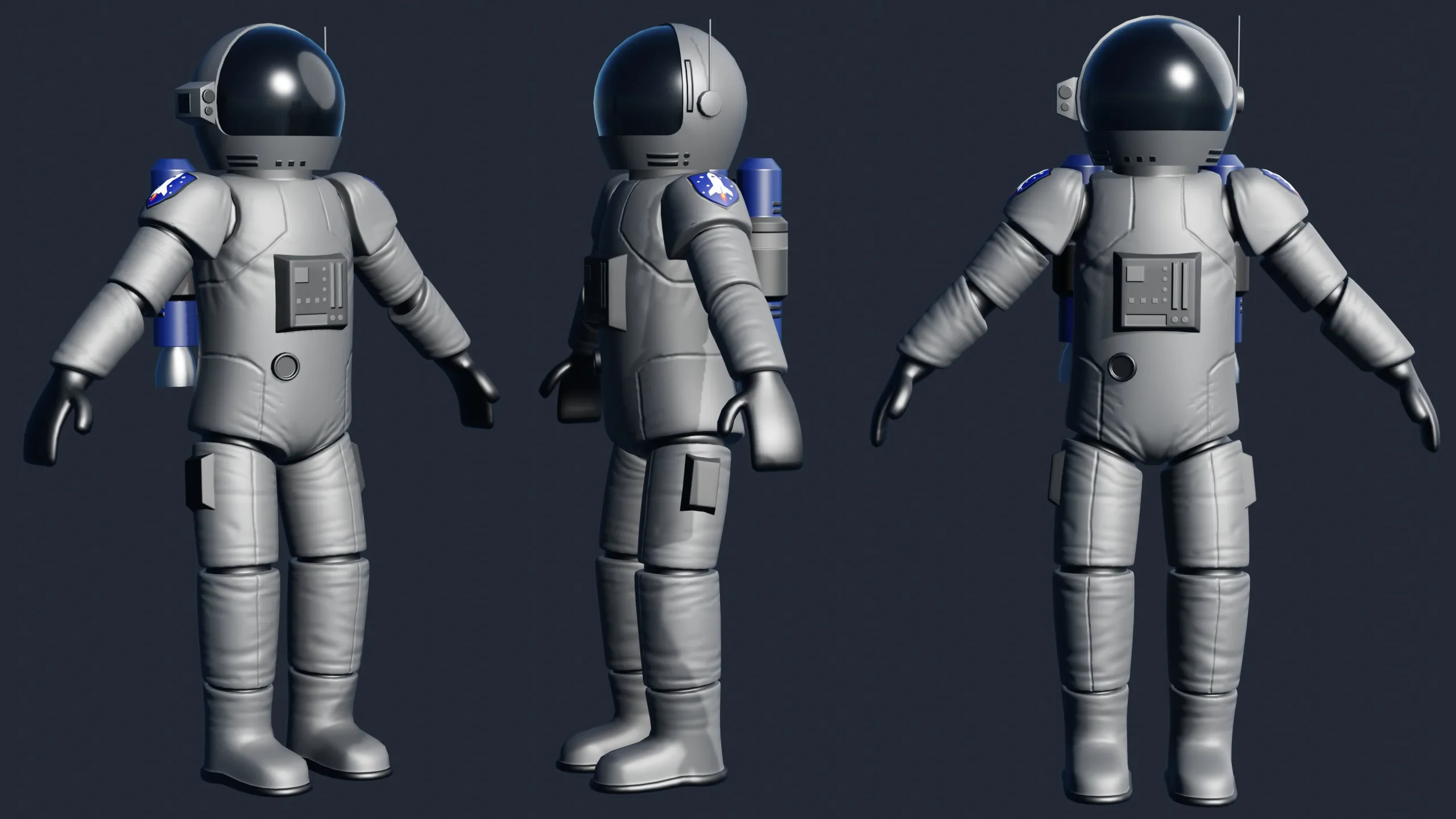 Stylized Astronaut - Rigged (Blender) - FlippedNormals