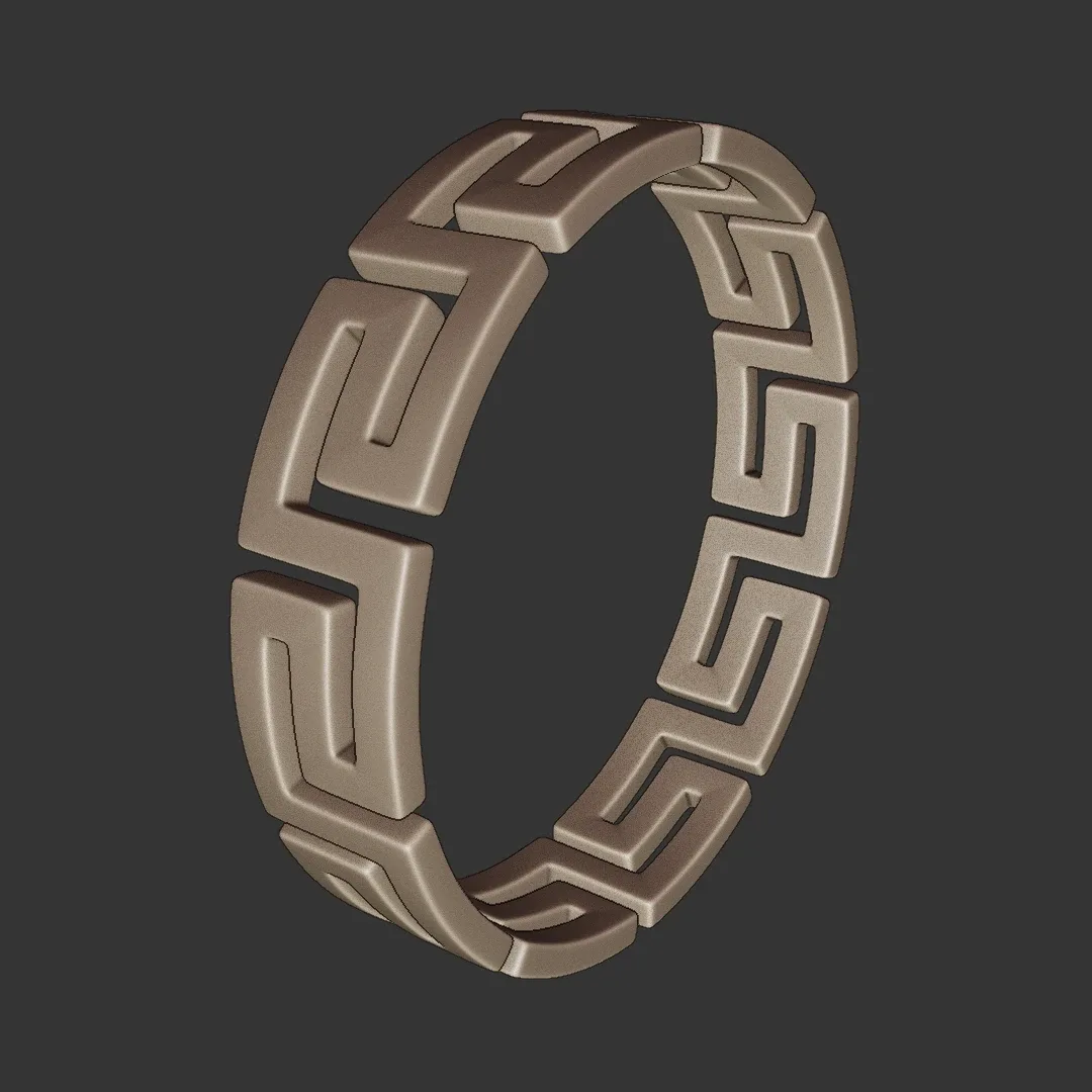 Greek Key Maze Ring For Printing - FlippedNormals