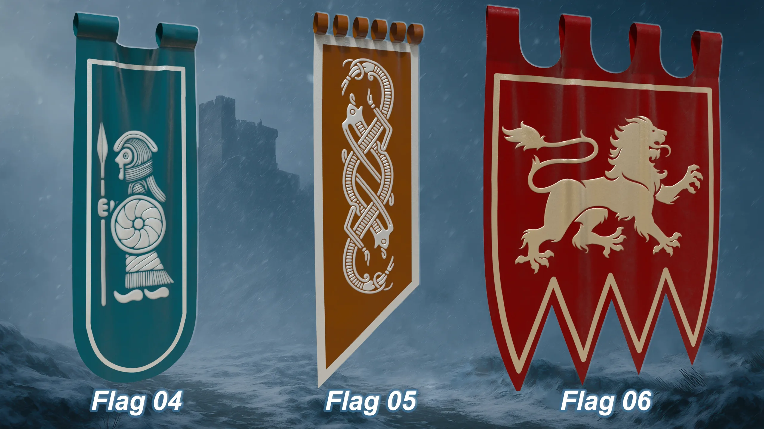 25 Epic Medieval Flags Vol . 2 - FlippedNormals